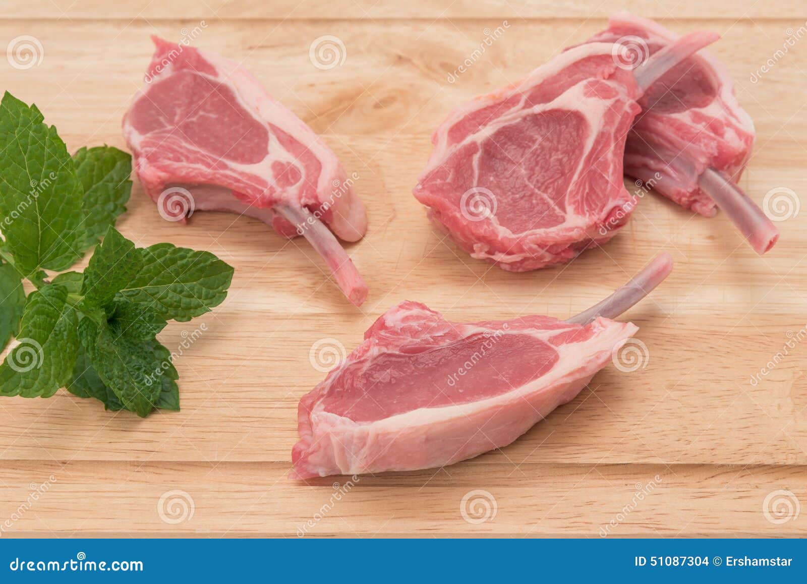 Lamb chop cutlet stock photo. Image of mint, meat, freshness - 51087304