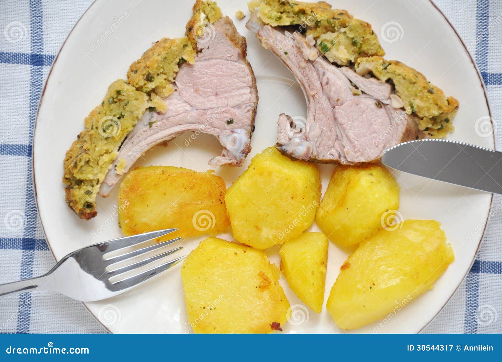 Lamb Chop in Herb Crust stock image. Image of demi, crusting - 30544317