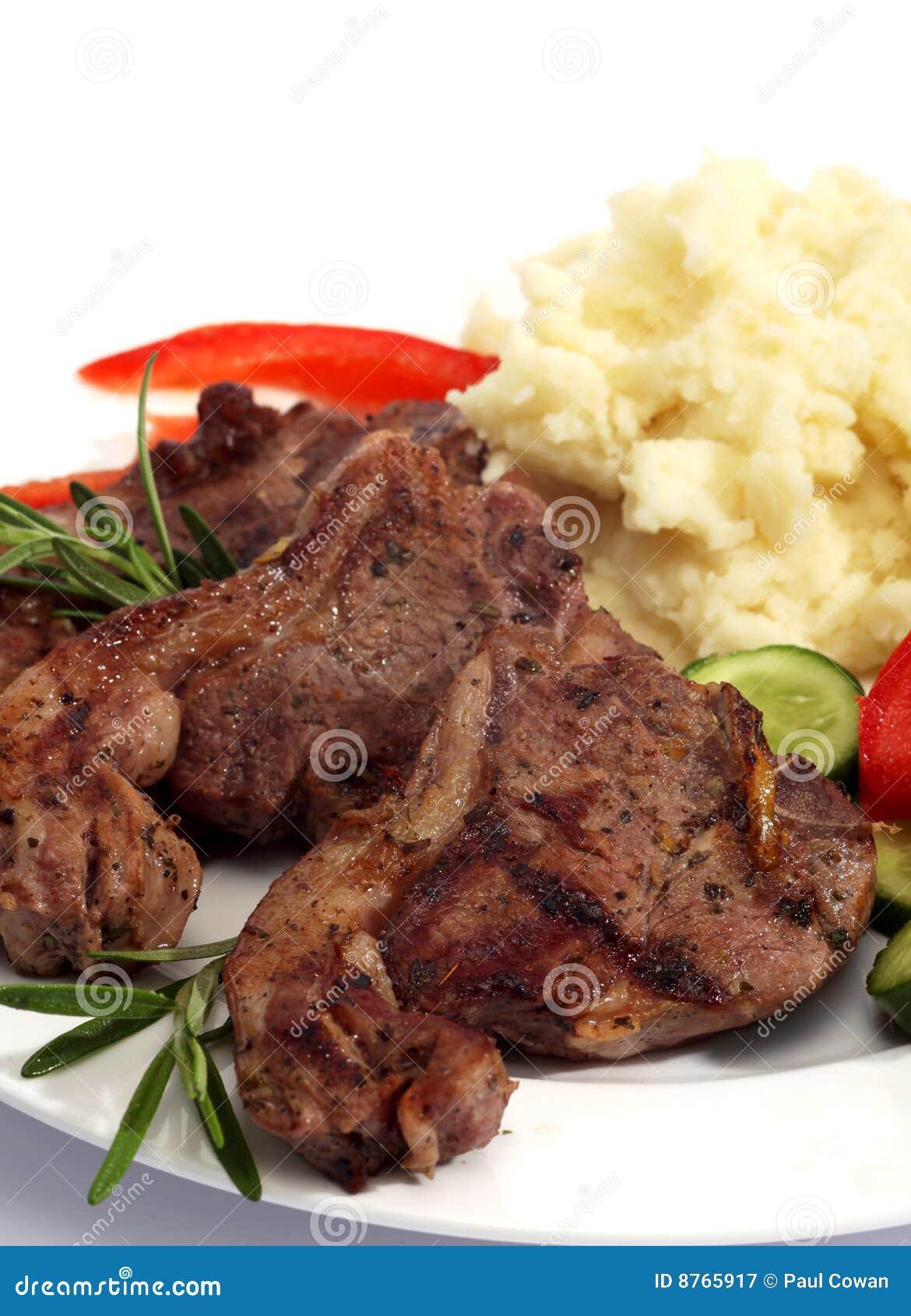 Lamb chop meal vertical stock image. Image of potato, dinner - 8765917