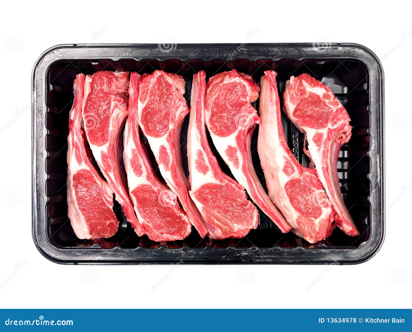 Lamb Chop Meat Tray stock photo. Image of pack, chop - 13634978