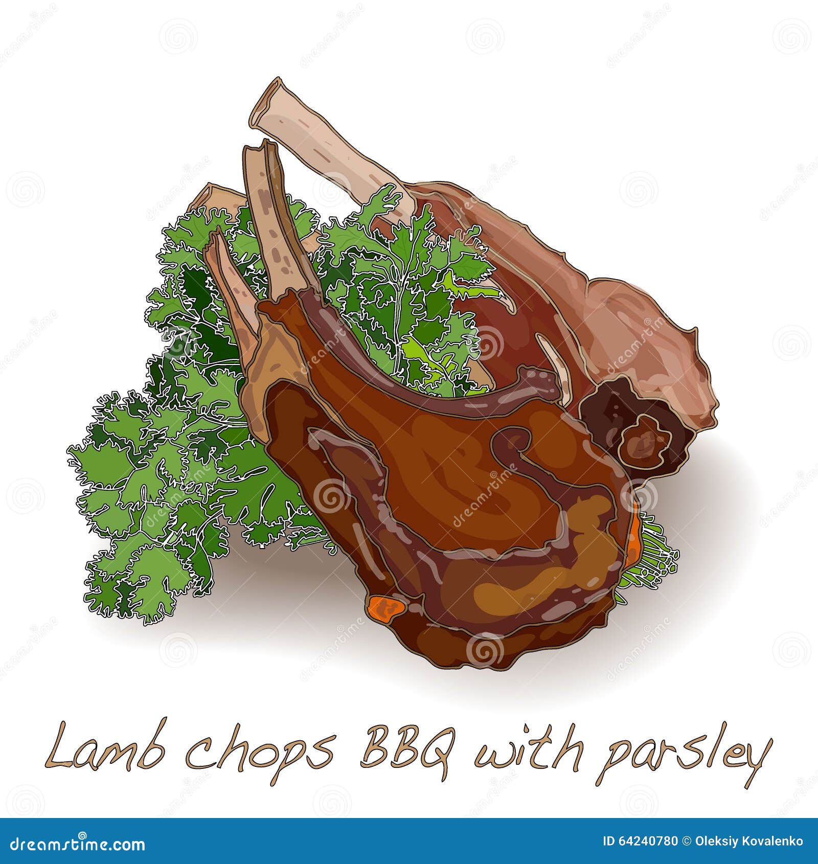 Lamb Chops. Vector Illustration Decorative Design | CartoonDealer.com ...