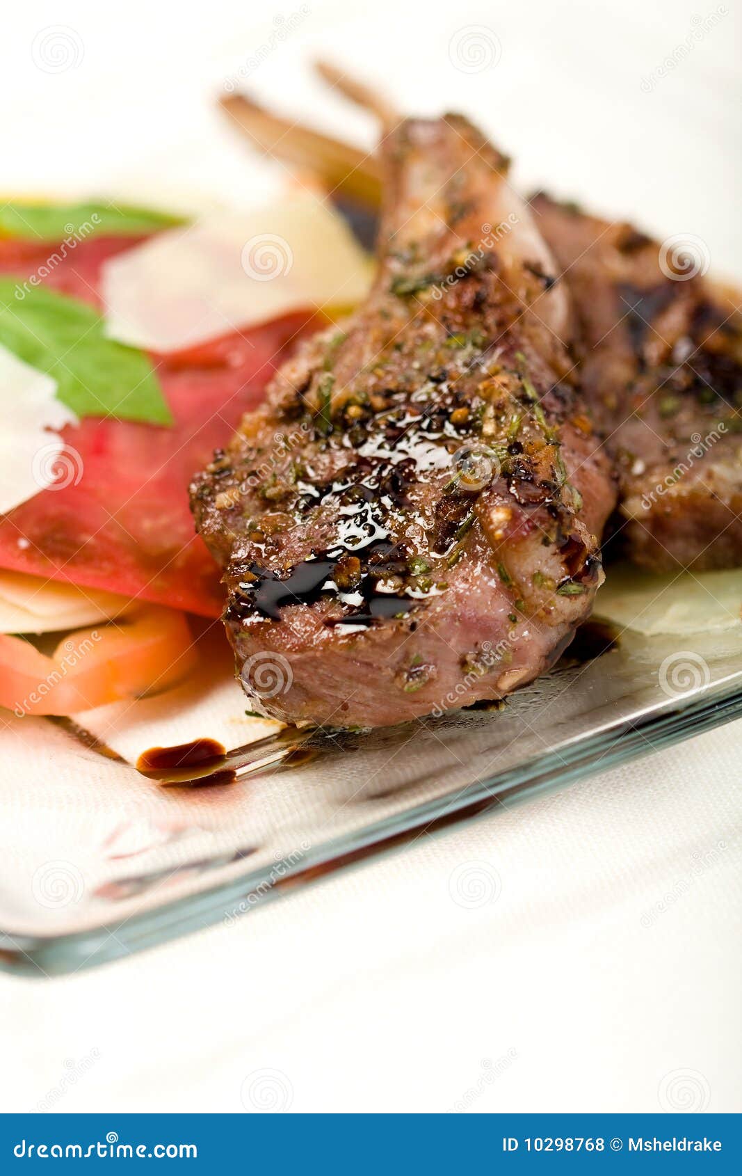 Lamb Chops on plate stock photo. Image of serving, chops - 10298768