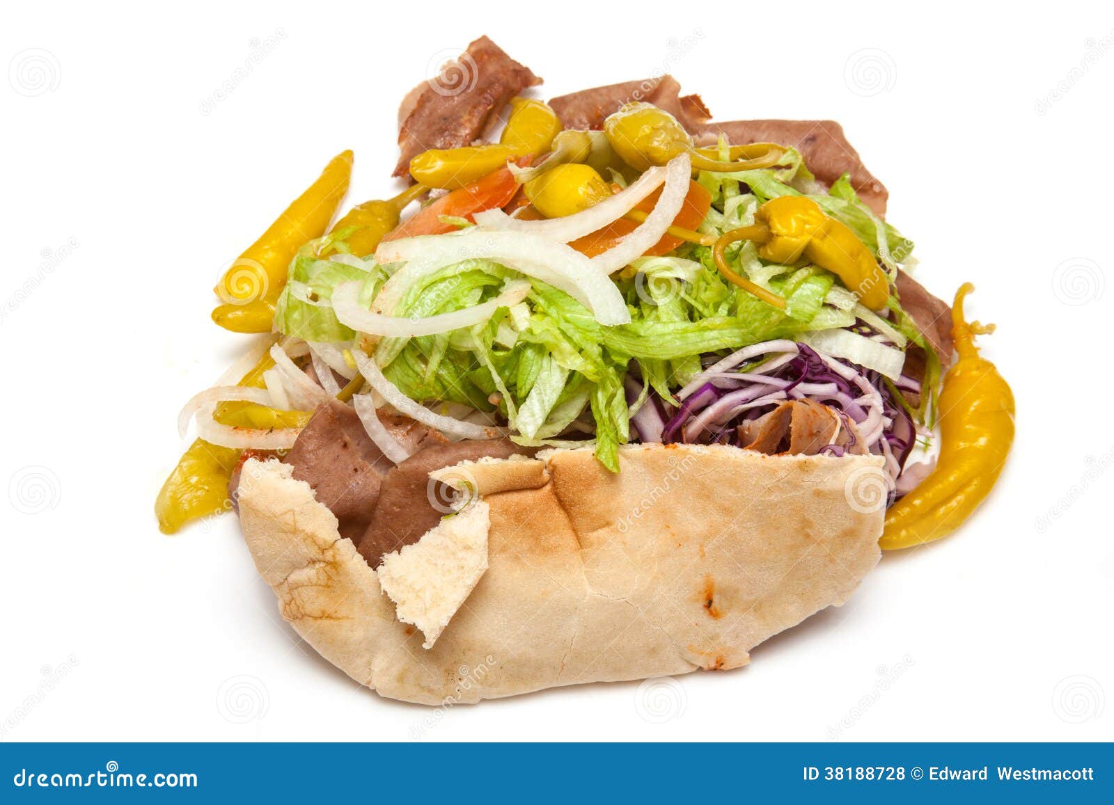 Lamb Doner kebab stock photo. Image of spices, bread - 38188728