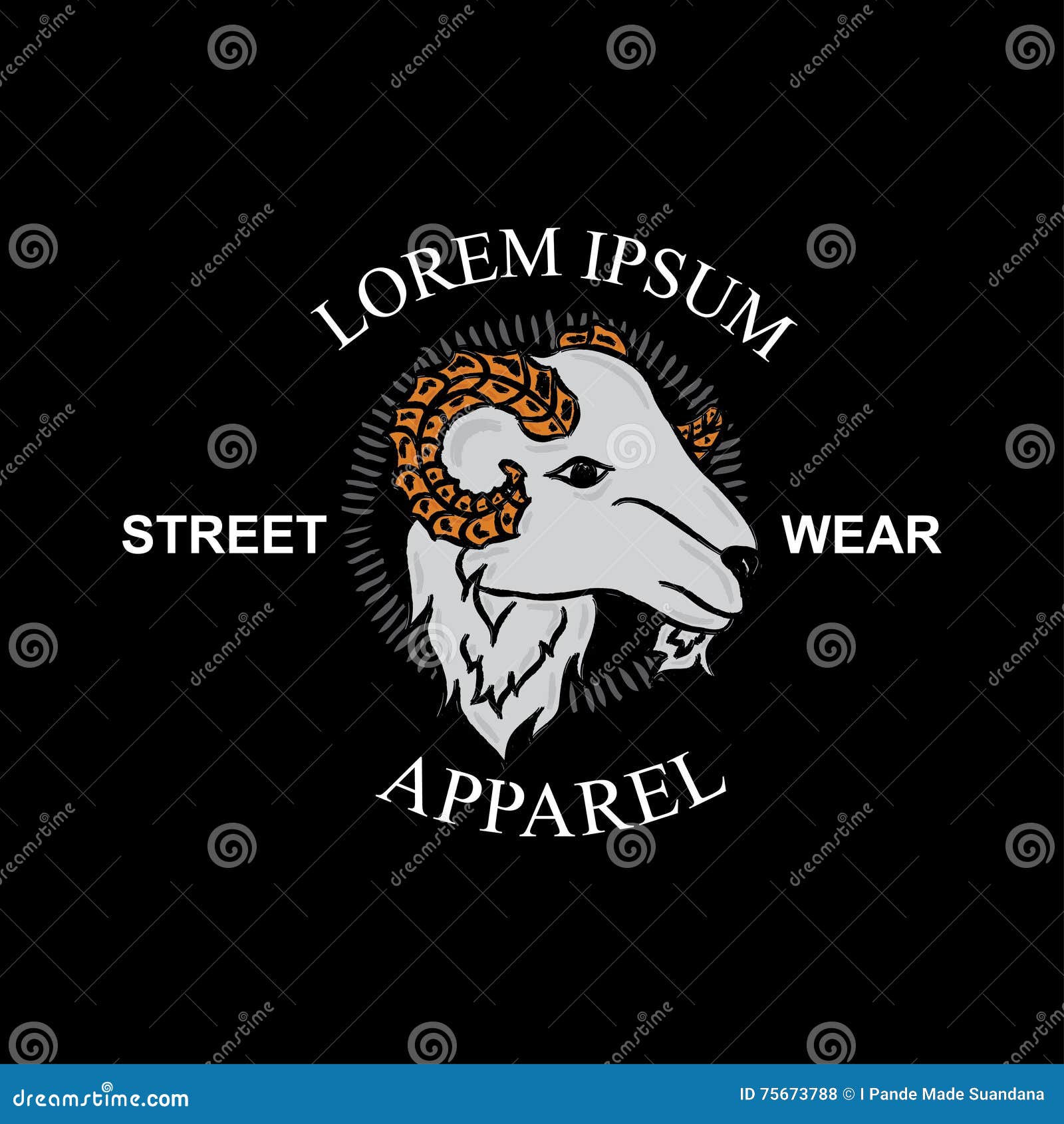 Lamb head vector stock vector. Illustration of vector - 75673788