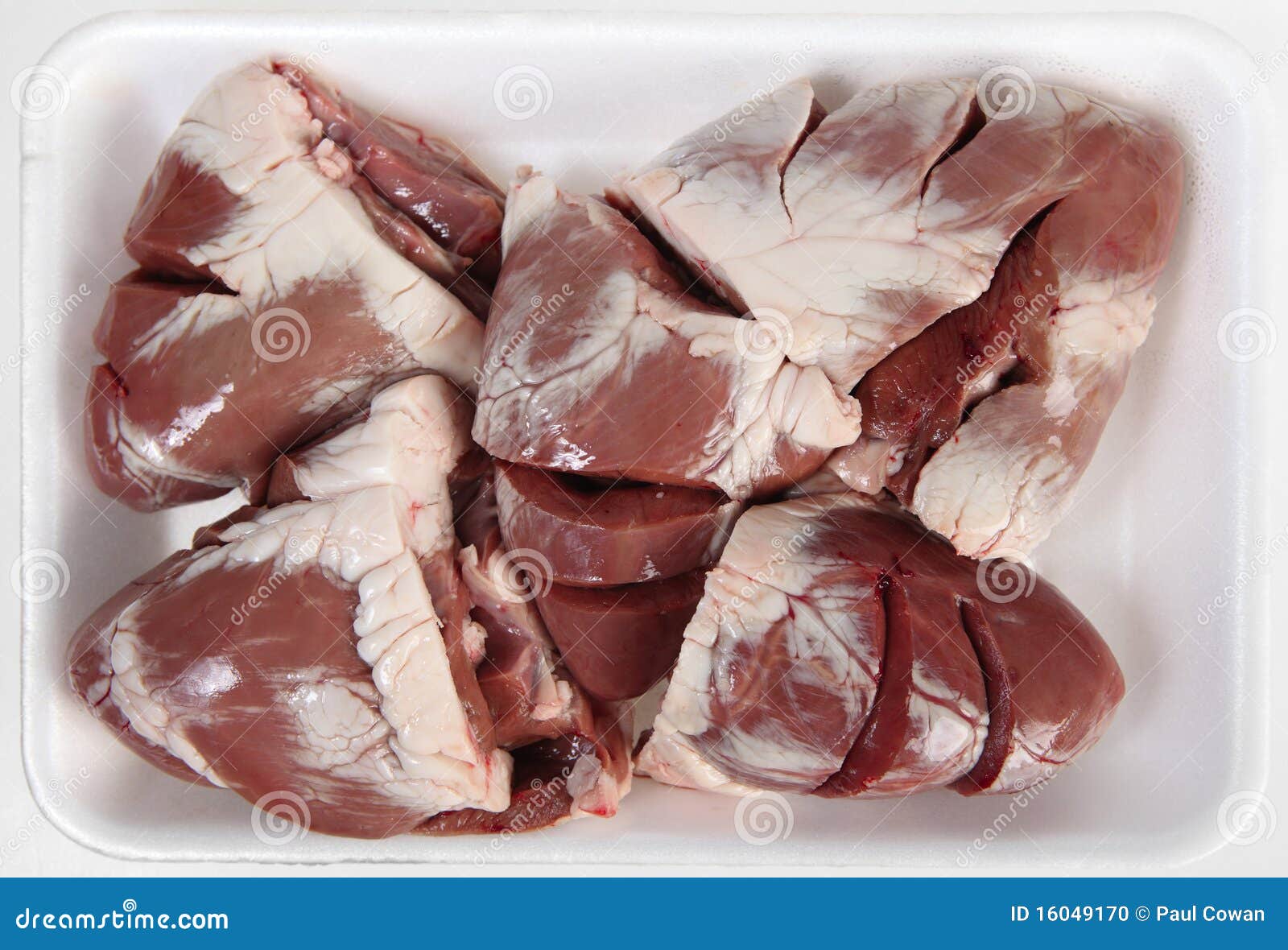 Lamb hearts on a tray stock photo. Image of offal, heart - 16049170