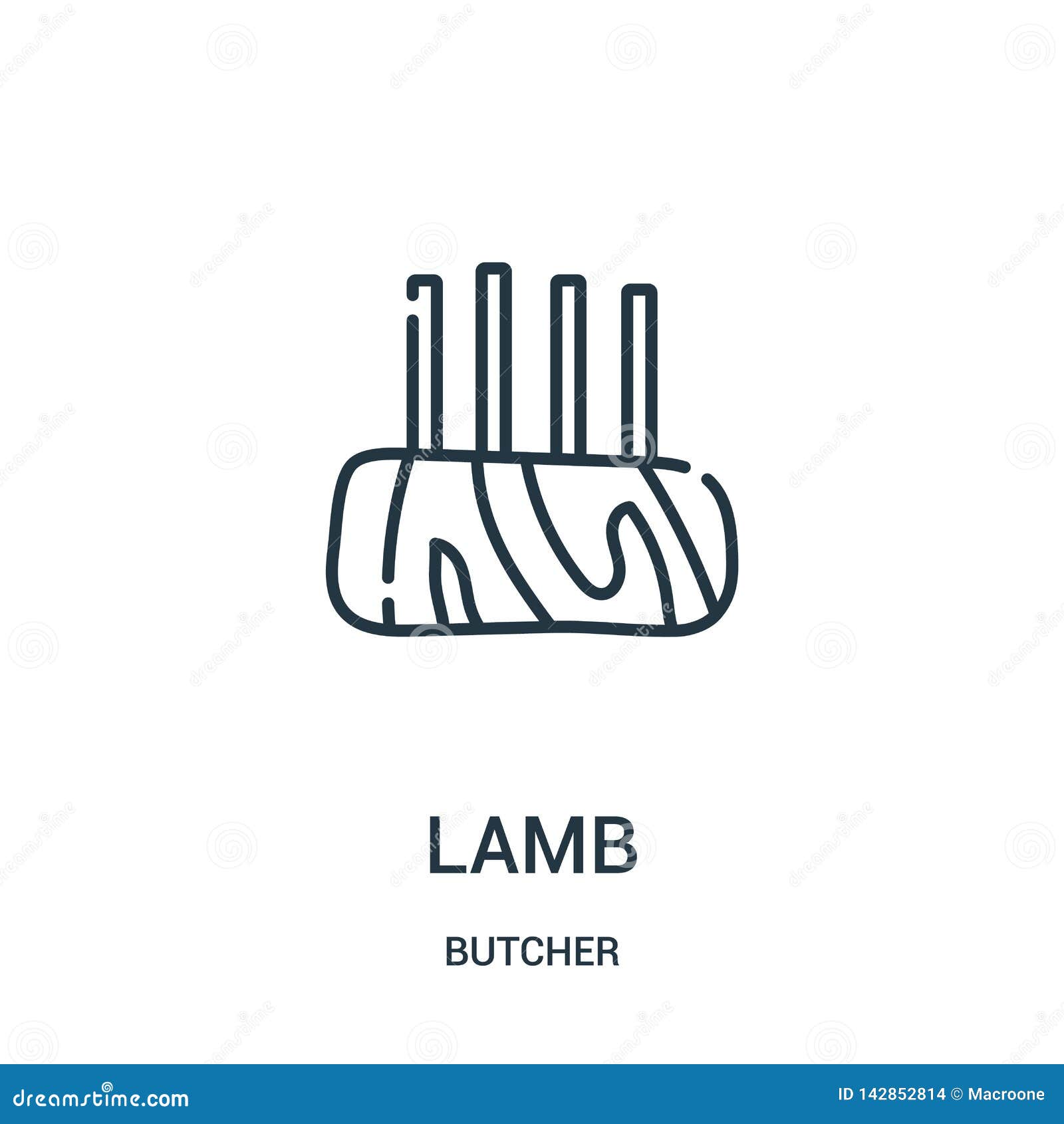 Lamb Icon Vector from Butcher Collection. Thin Line Lamb Outline Icon ...