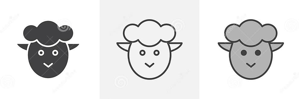 Lamb icon vector stock illustration. Illustration of head - 348468893