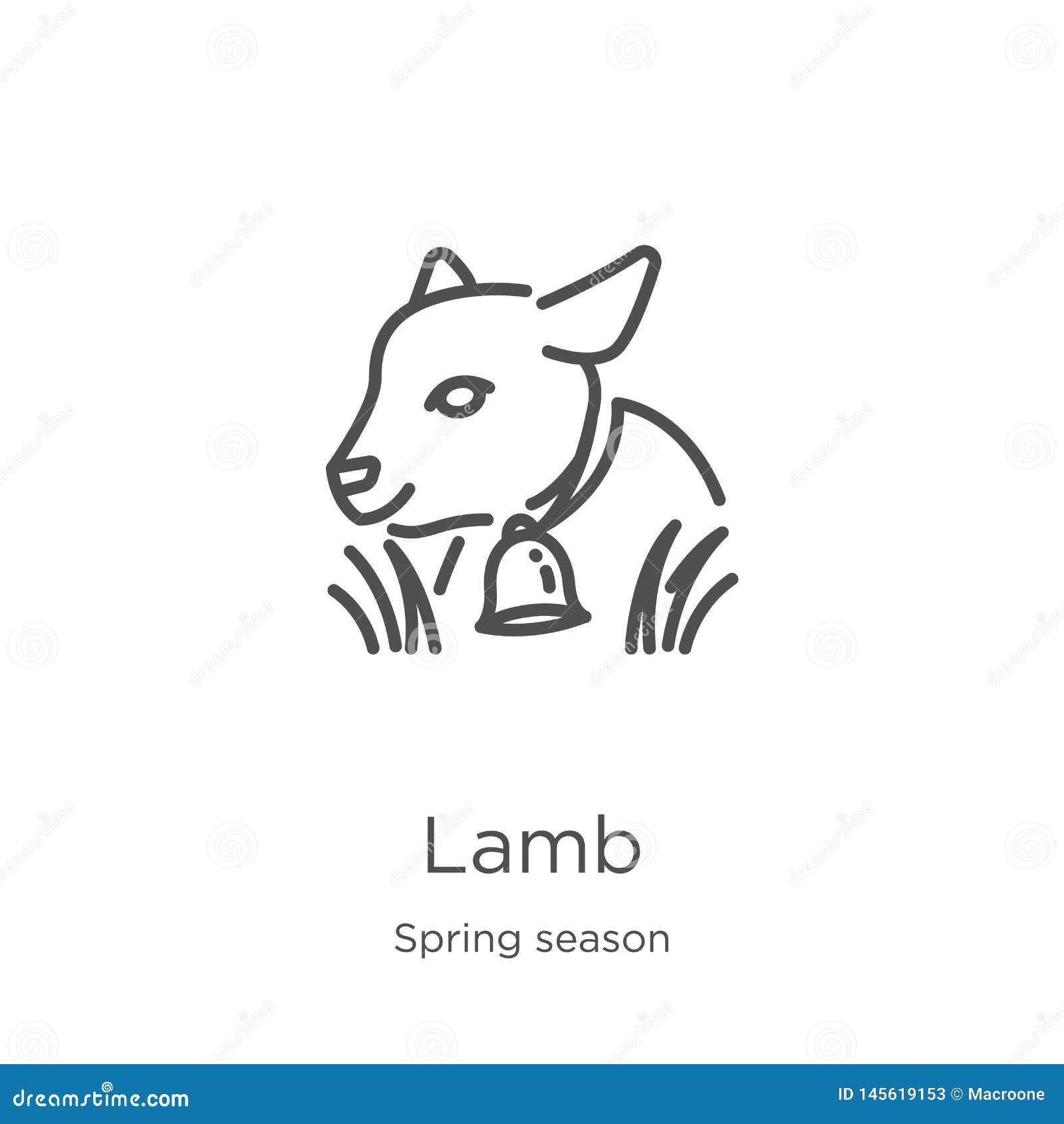 Lamb Icon Vector from Spring Season Collection. Thin Line Lamb Outline ...