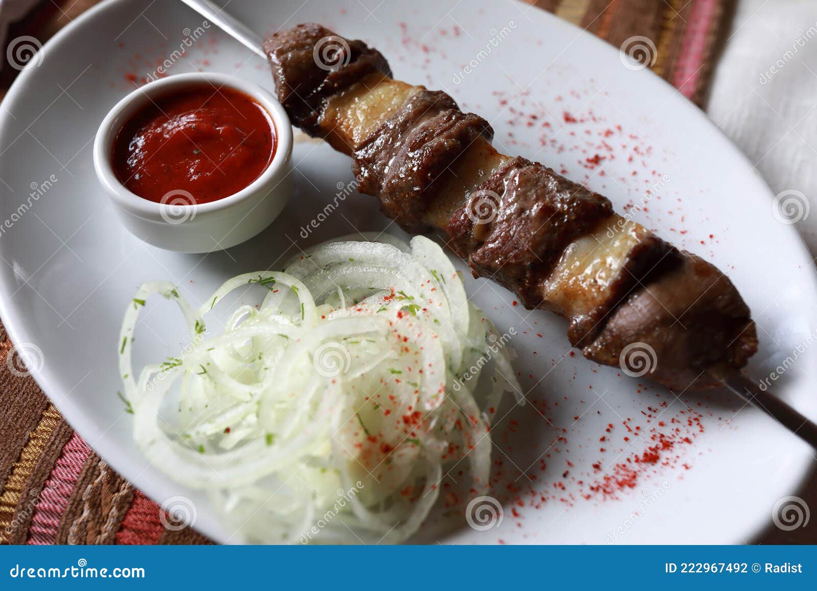 Lamb Kebab with Fat Tail on Skewer Stock Photo - Image of minced ...