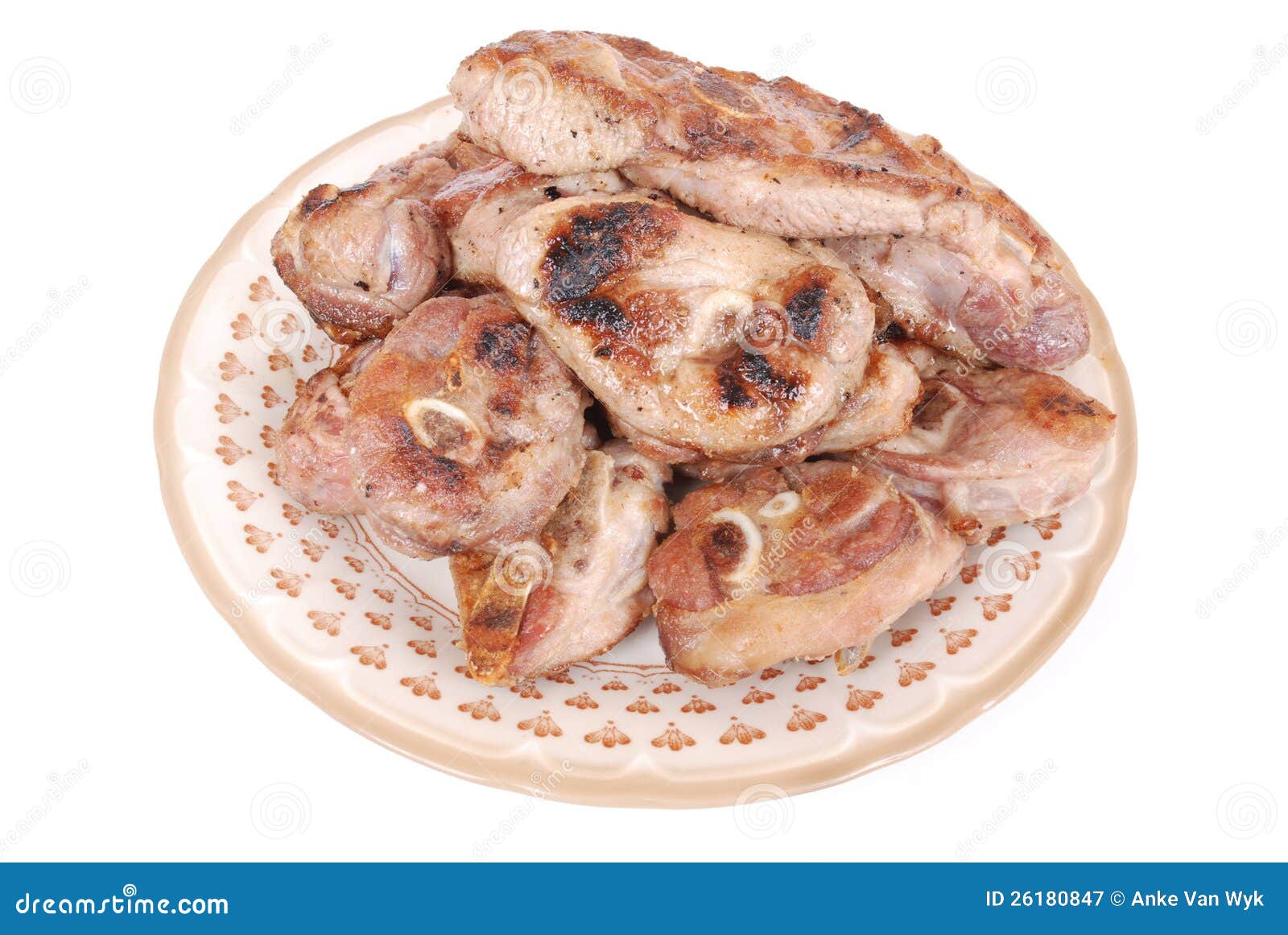 Fried Lamb Knuckles on White Stock Image - Image of appetizing, meat ...