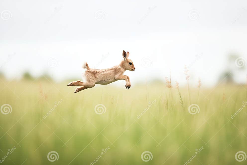 Lamb leaping in a meadow stock photo. Image of happy - 301946416