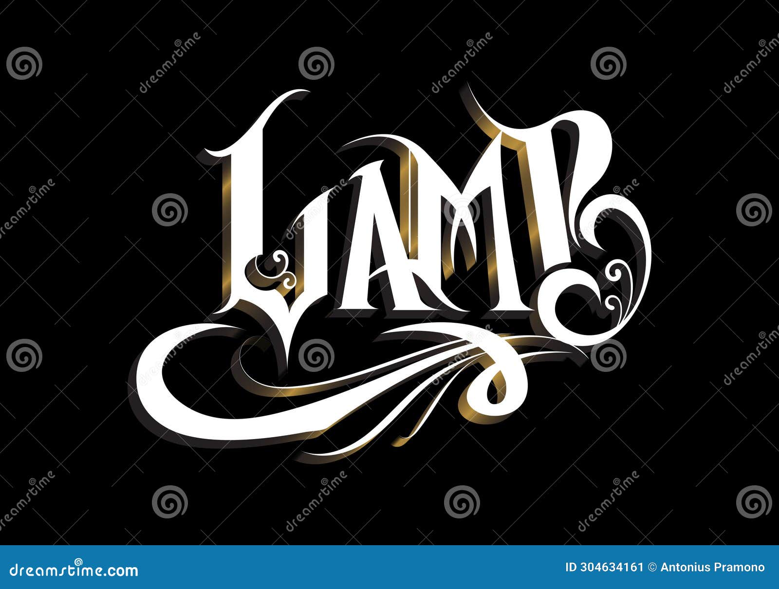 LAMB Lettering Custom Template Design Stock Illustration - Illustration ...