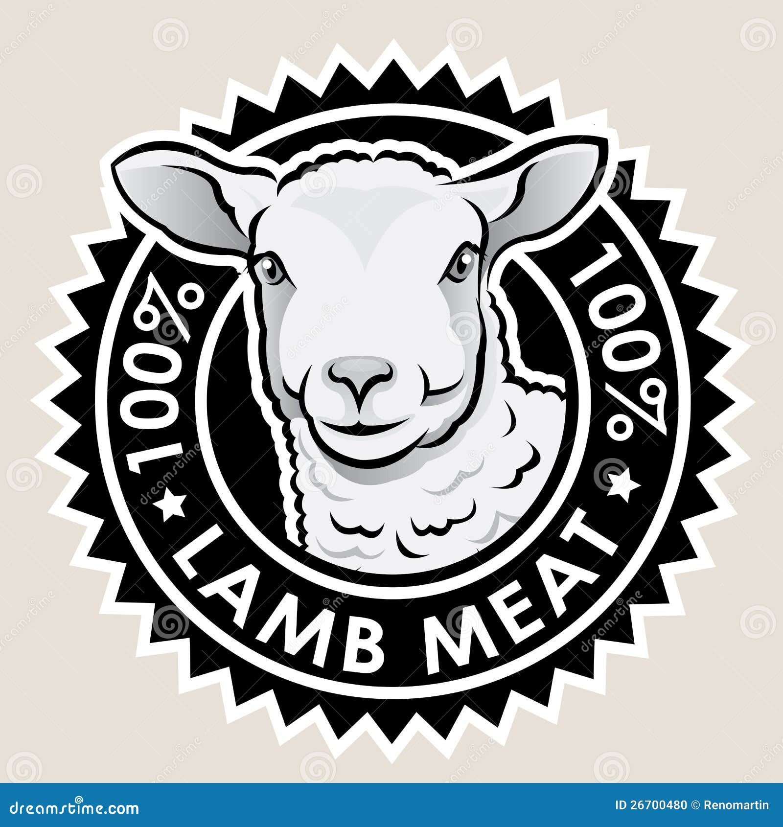 Lamb Meat Logo. Round Linear Logo Of Lamb On White Vector Illustration ...