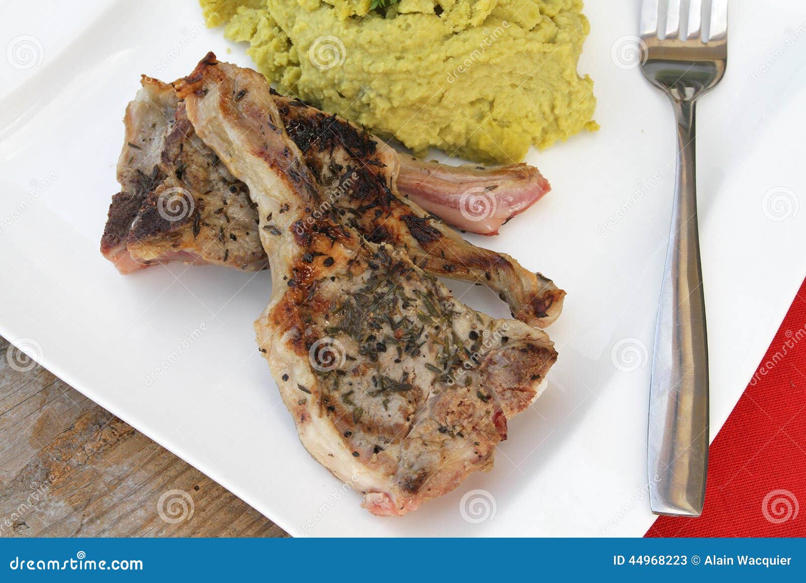 Lamb meat with garnish stock image. Image of herb, portion - 44968223