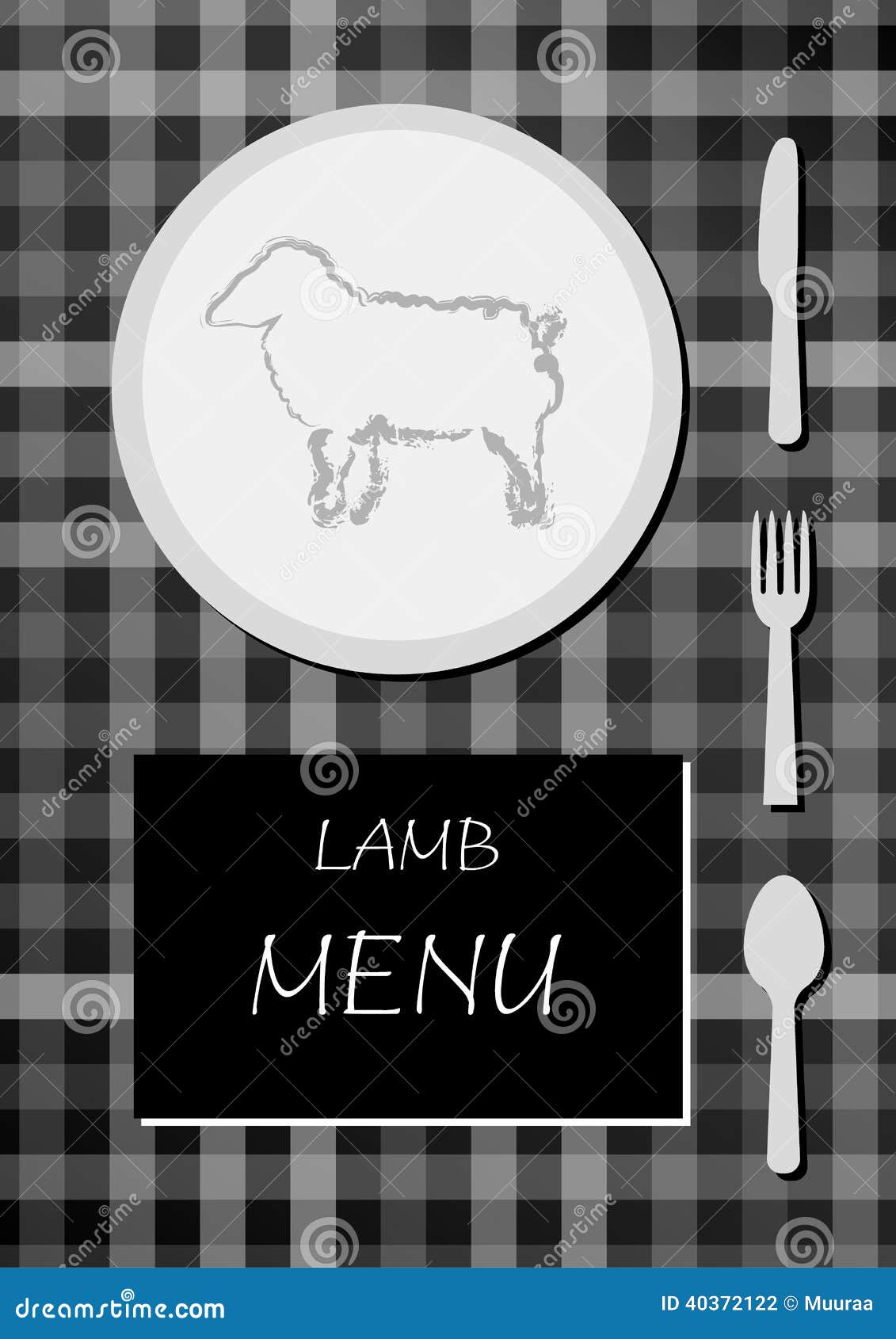 Lamb menu stock vector. Illustration of eating, plate - 40372122