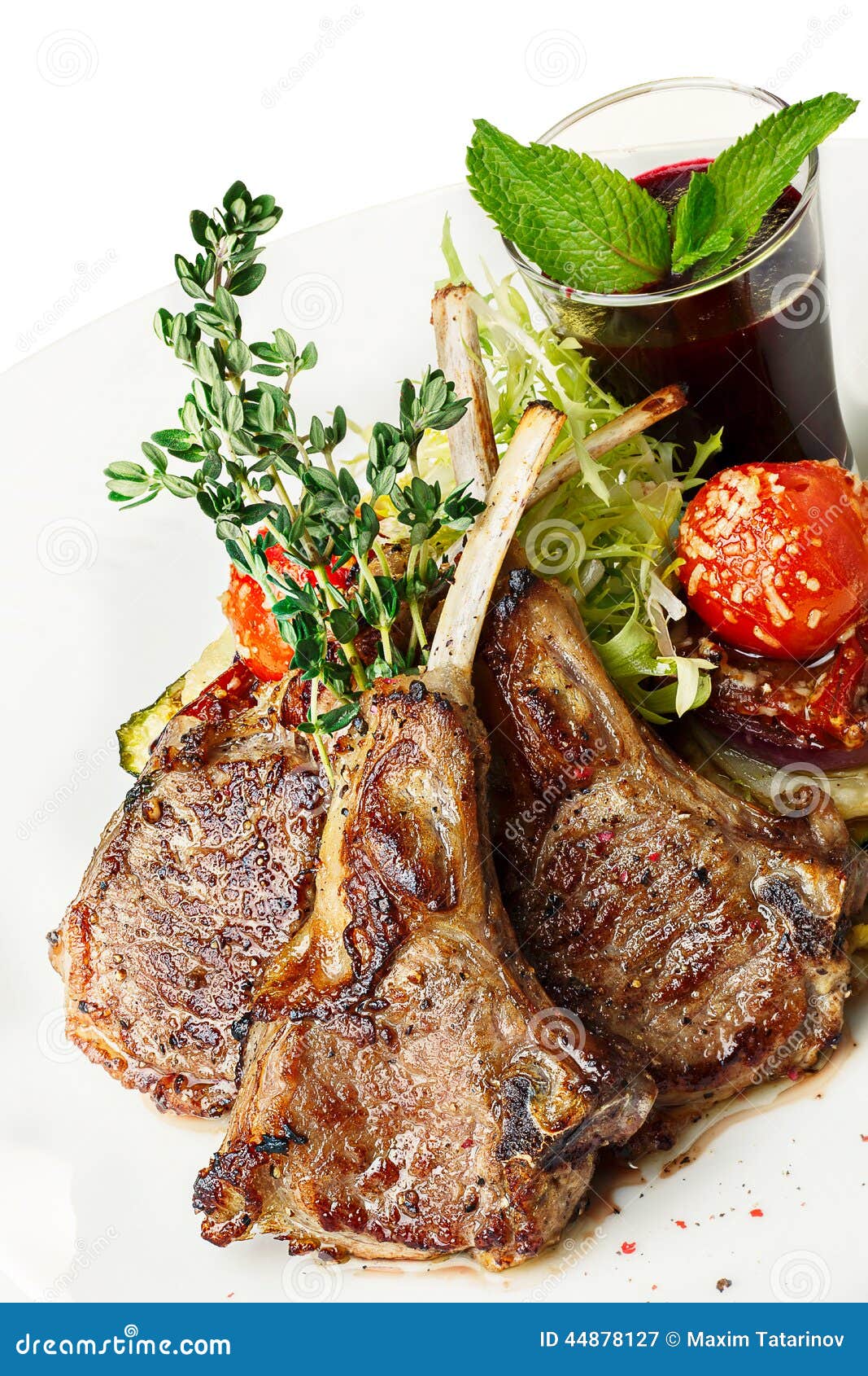Lamb rack with garnish stock image. Image of venison - 44878127