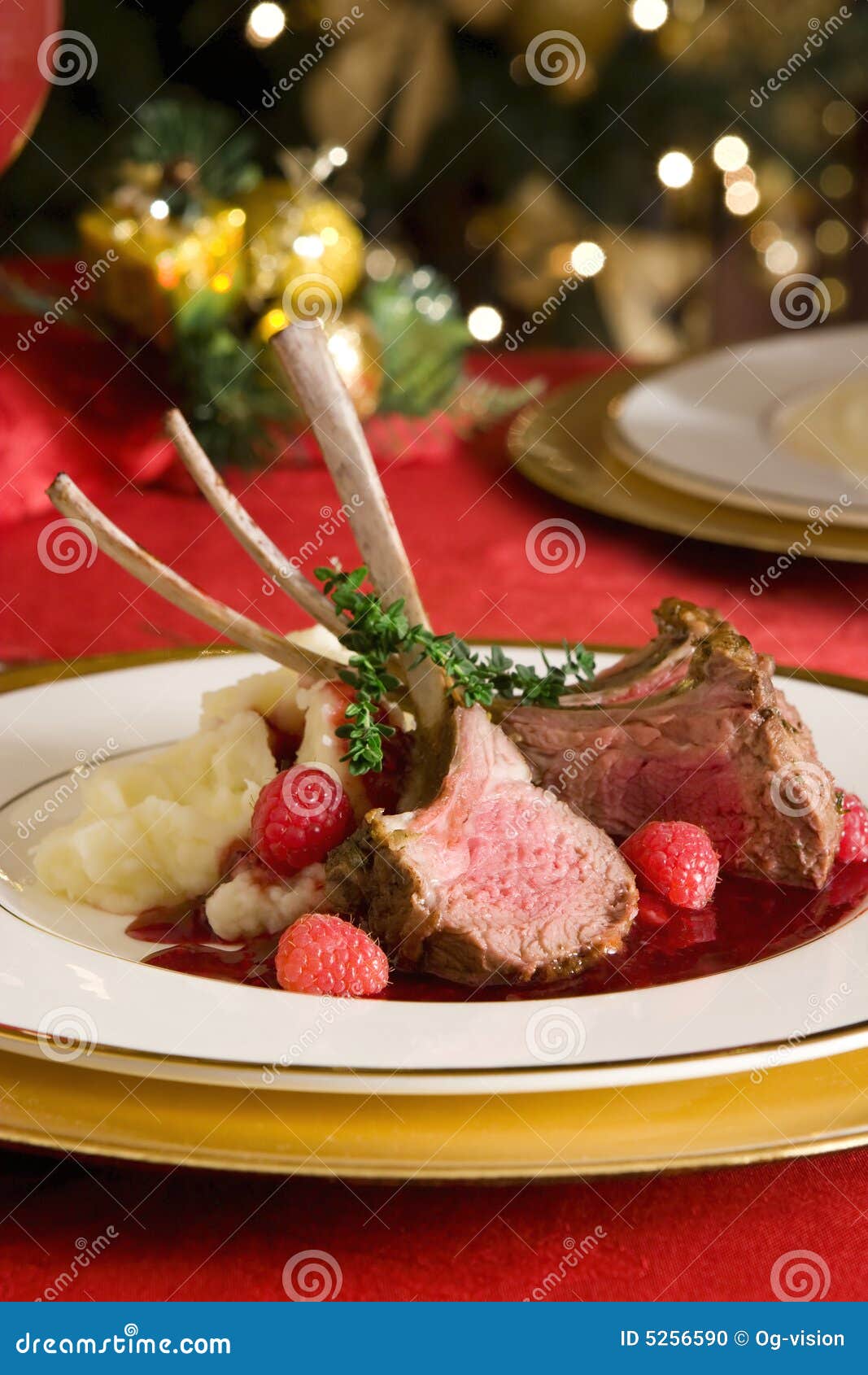 Lamb rib chops stock photo. Image of fruits, main, plate - 5256590