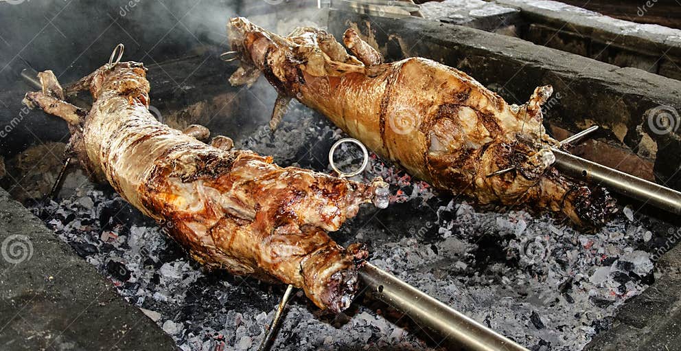 Lamb Roast 2 stock photo. Image of cutting, burning, spit - 31434790