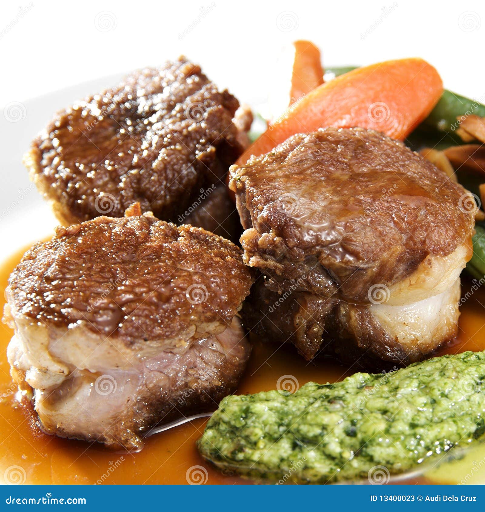 Lamb Rosette with Pesto stock image. Image of square - 13400023