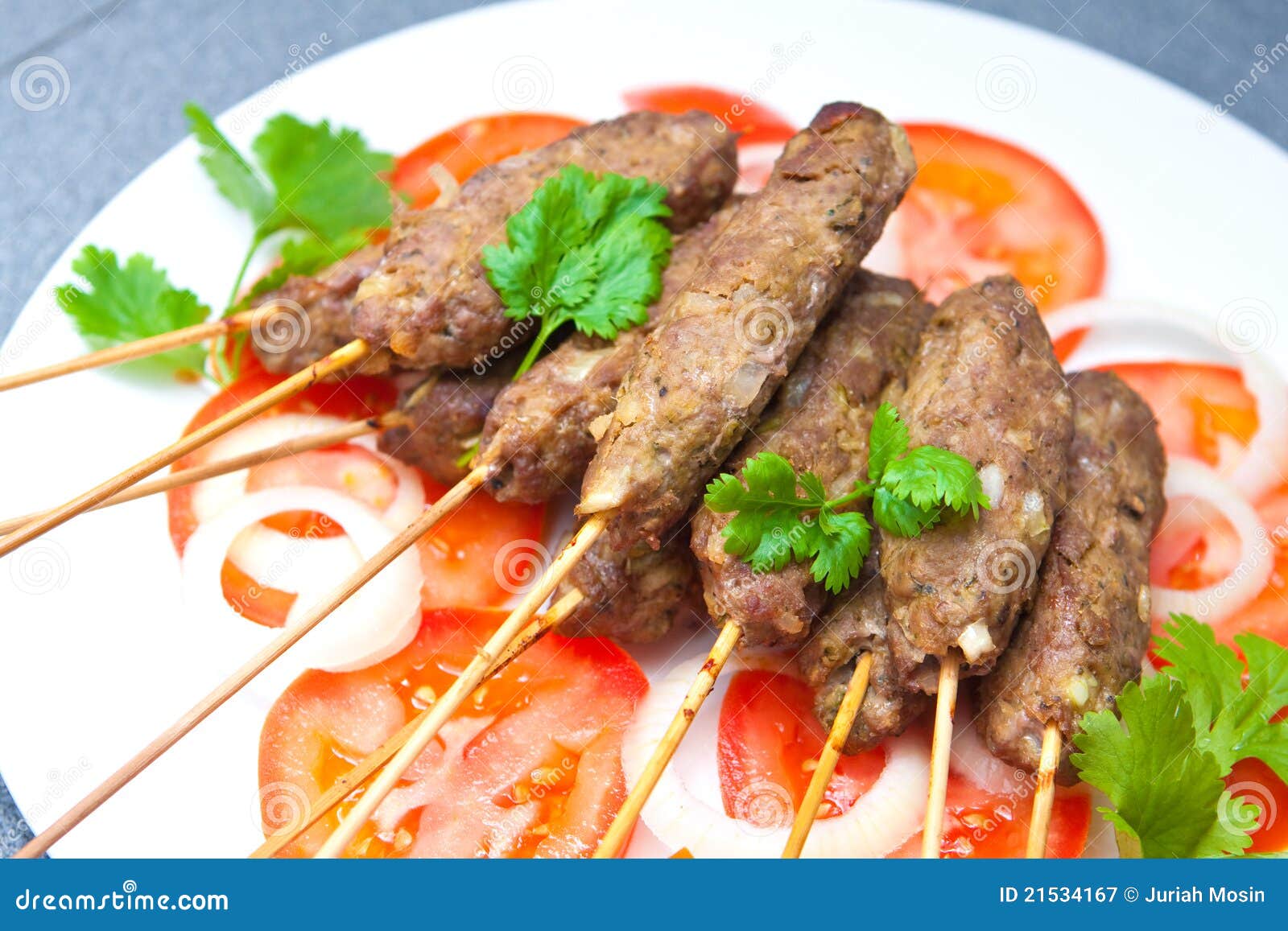 Lamb Seekh Kebabs Served with Rice Stock Image - Image of tasty, kabob ...