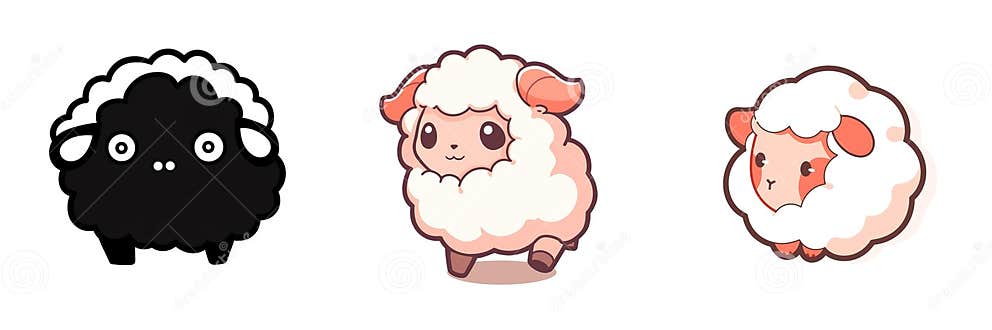 Lamb or Sheep Logo 2D AI Generated Stock Photo - Image of barnyard ...