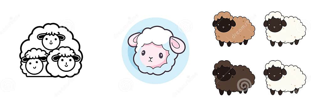 Lamb or Sheep Logo 2D AI Generated Stock Photo - Image of barn, woolly ...