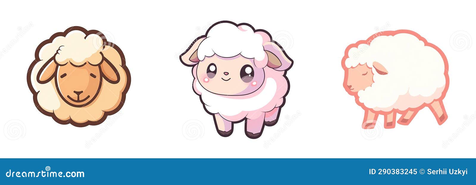 Lamb or Sheep Logo 2D AI Generated Stock Image - Image of adorable ...