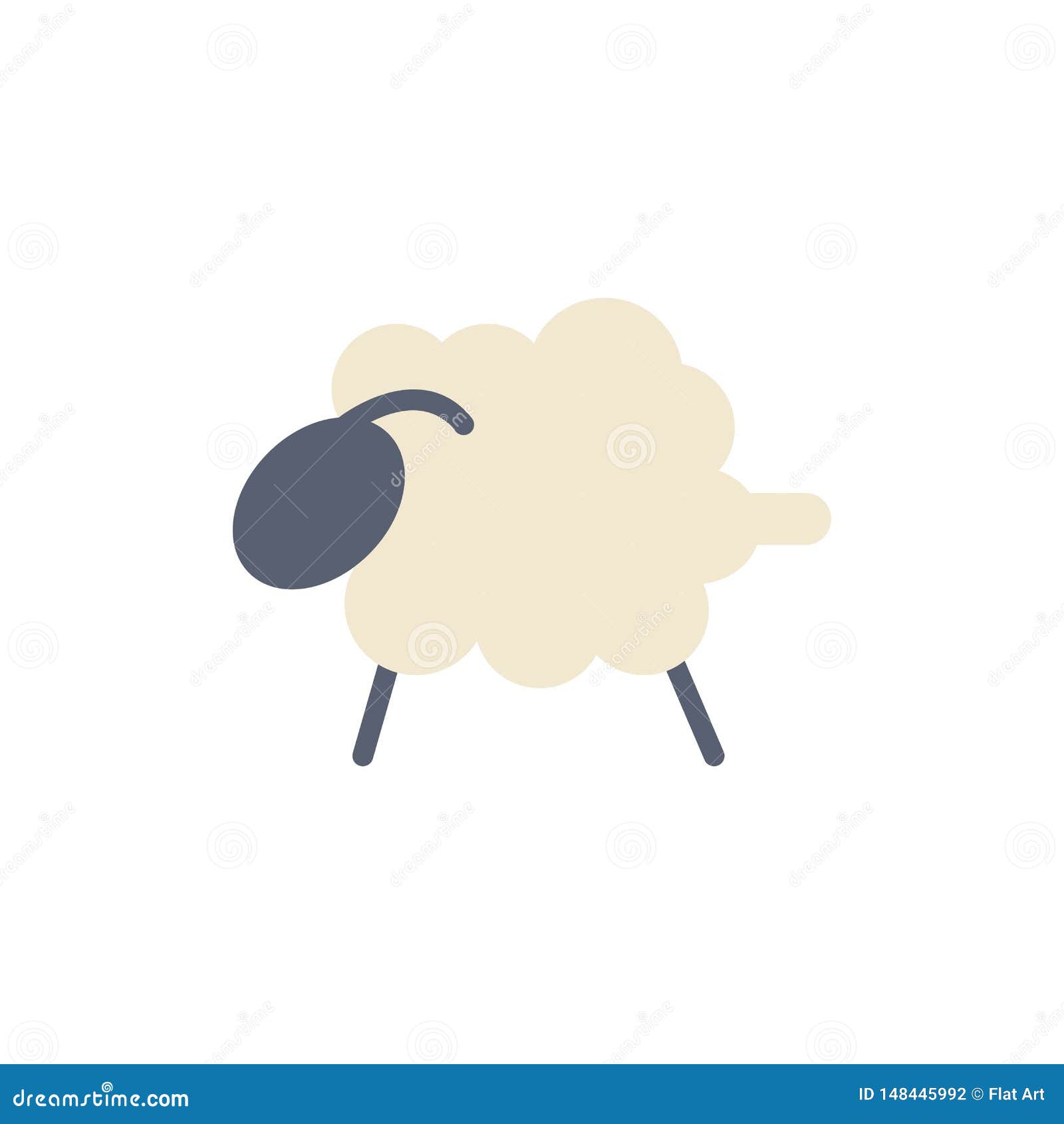 Lamb, Sheep, Wool, Easter Flat Color Icon. Vector Icon Banner Template ...