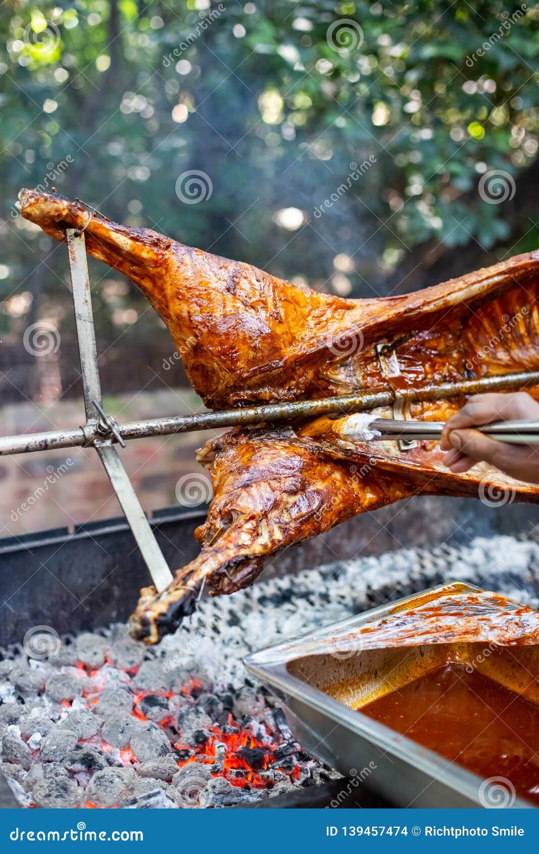 Lamb on the spit stock photo. Image of food, lamb, grill - 139457474