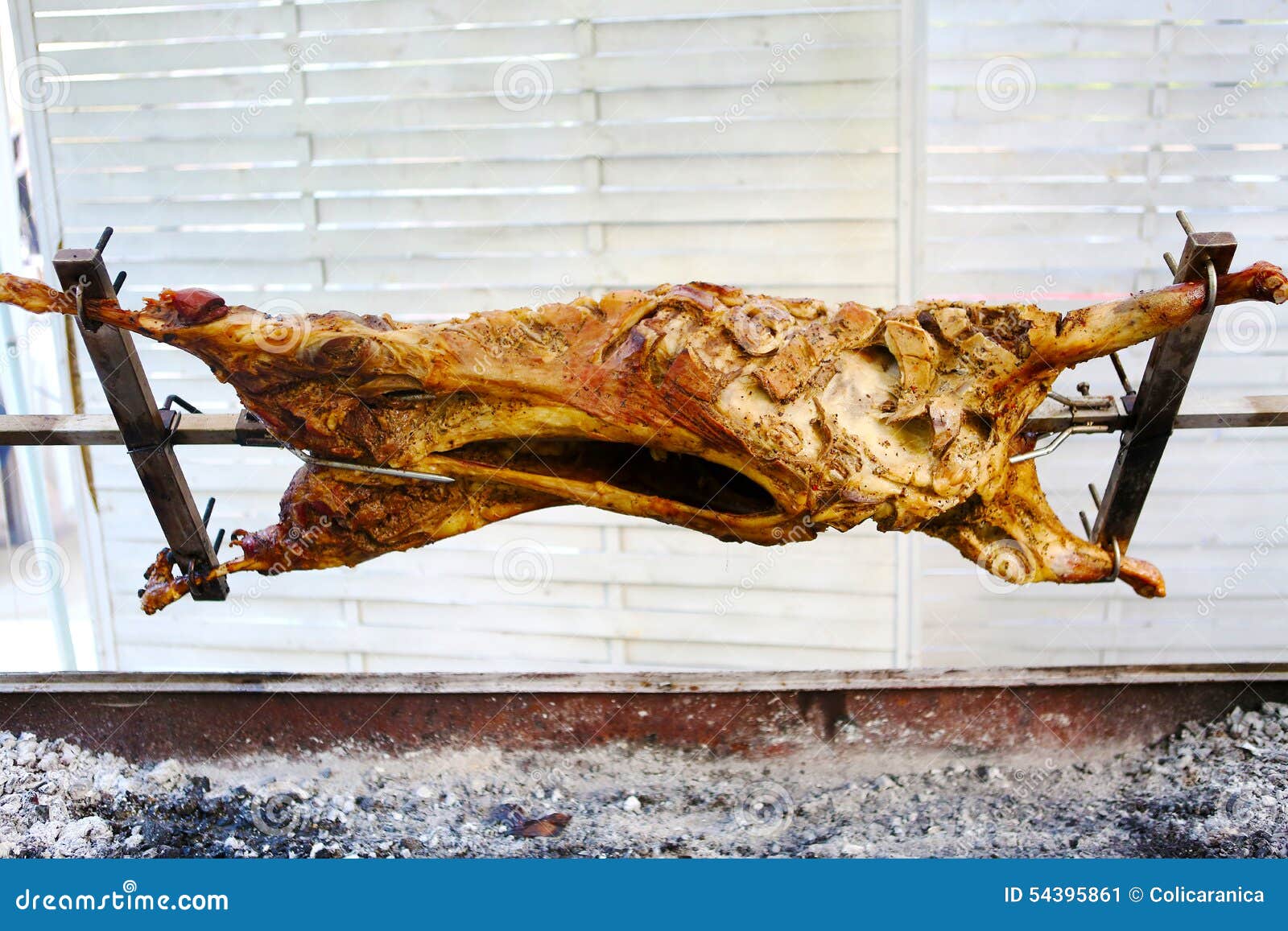 Lamb on the spit stock image. Image of lunch, meat, spit - 54395861