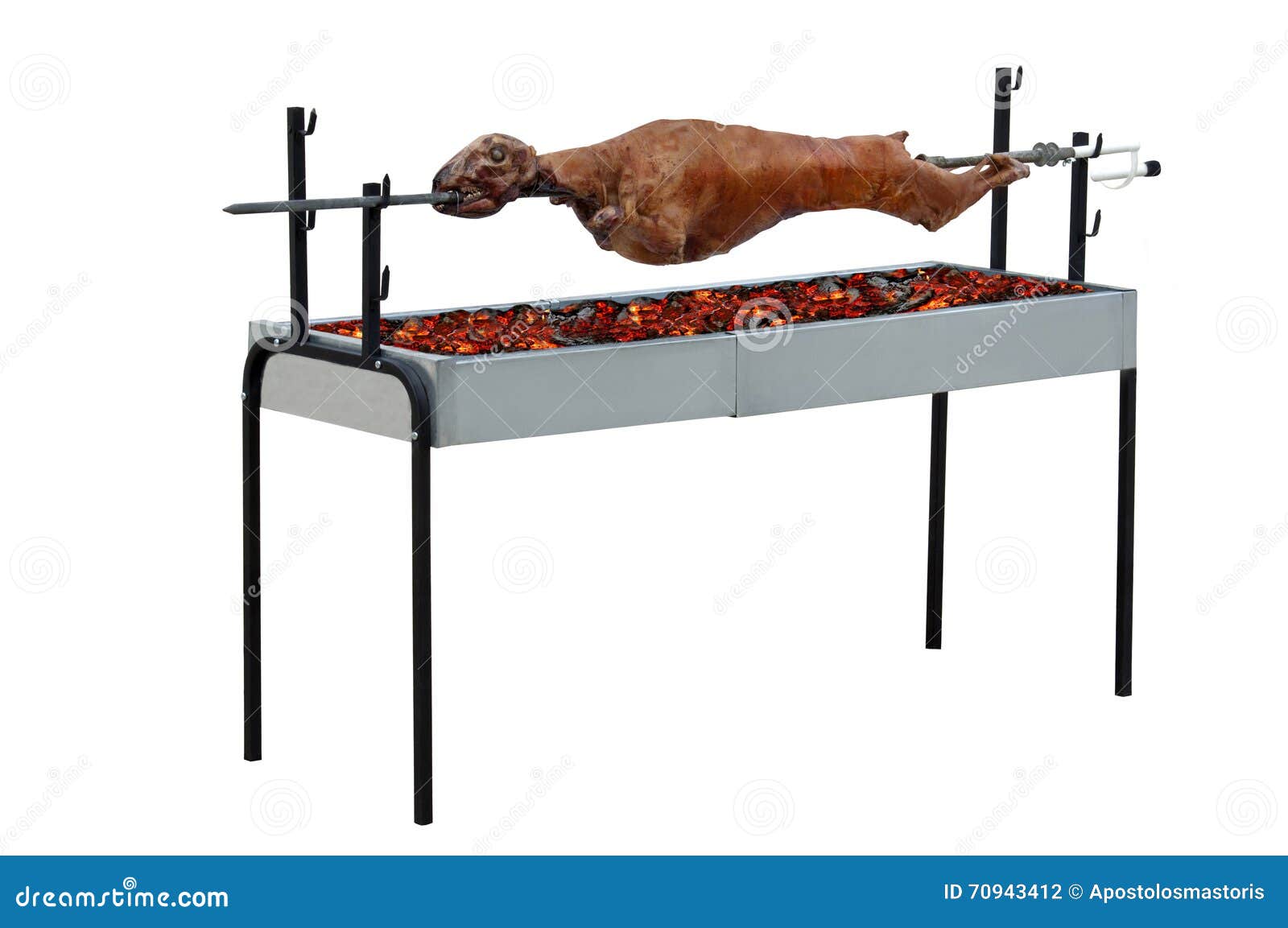 Lamb on the spit stock photo. Image of dinner, closeup - 70943412