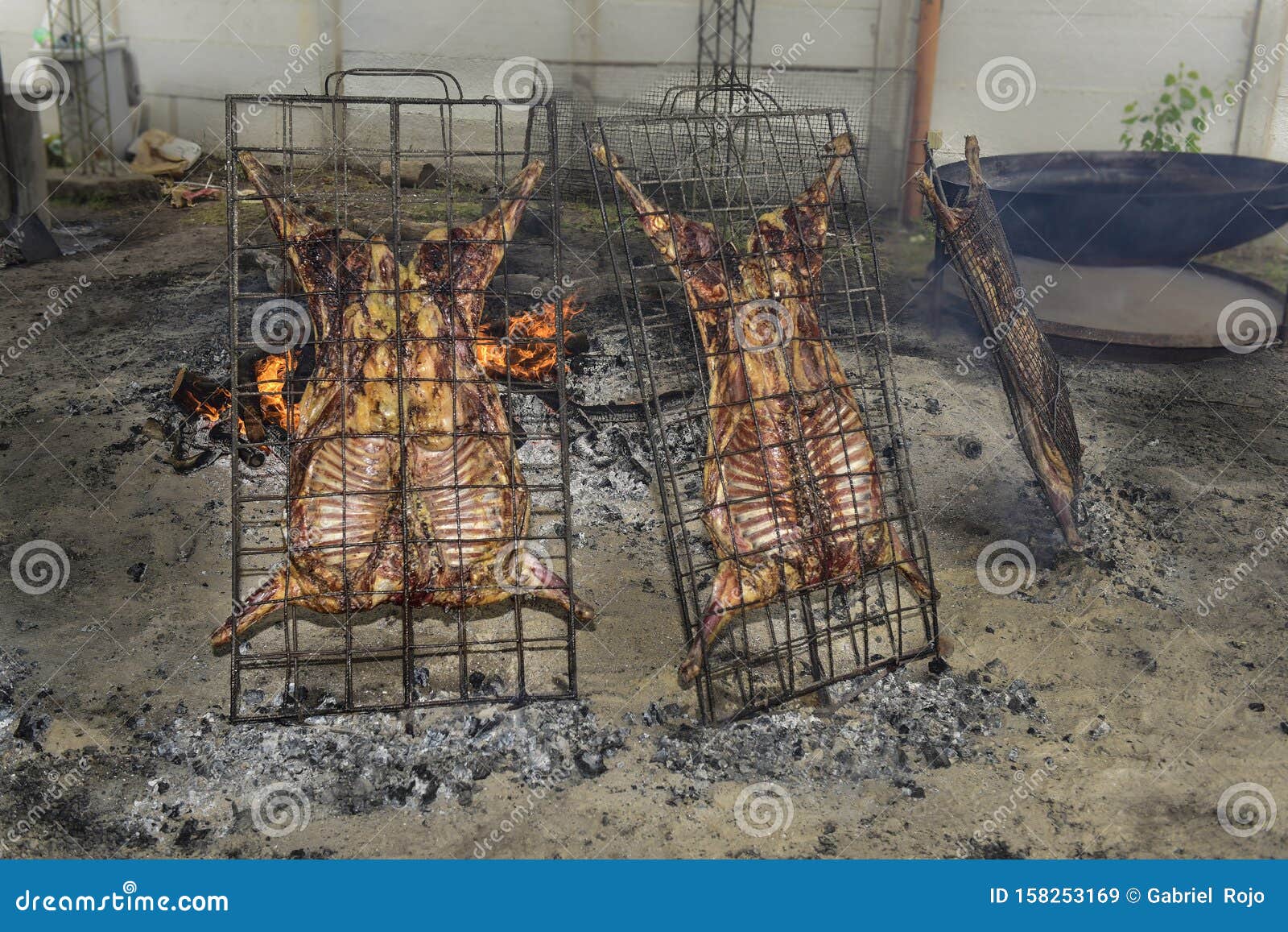 Lamb on the spit stock image. Image of exquisite, breaststroke - 158253169
