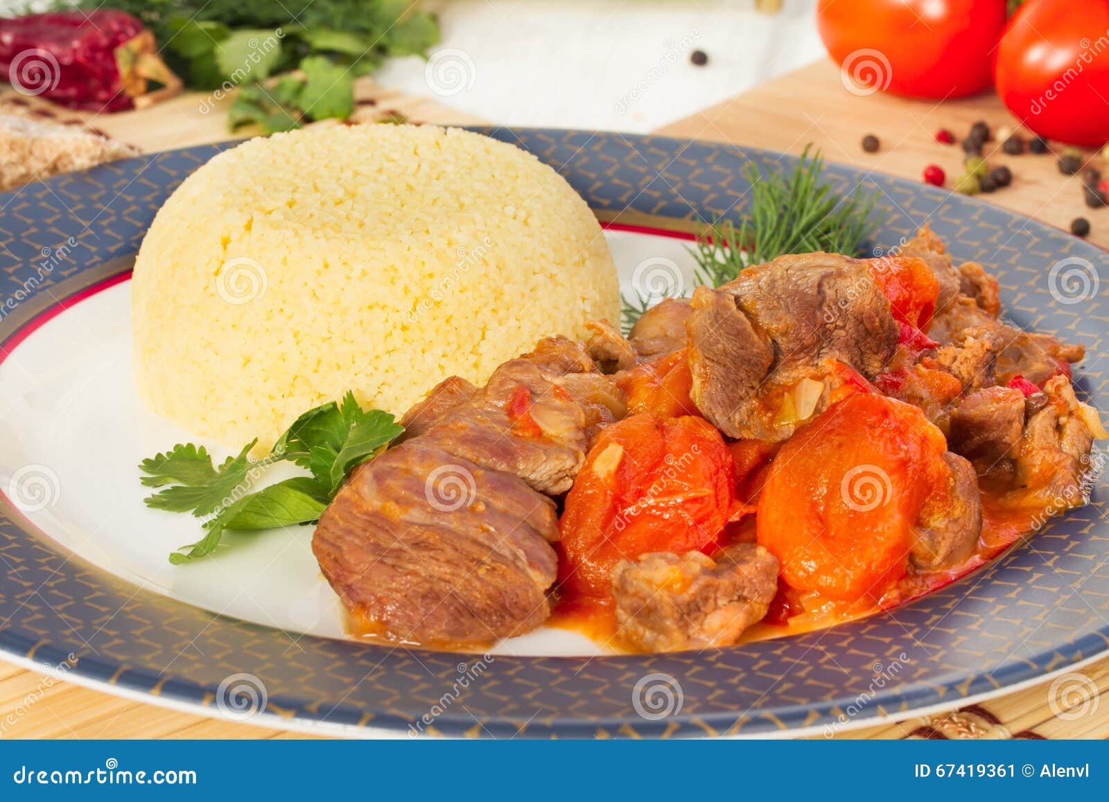 Lamb Stew in Arabic with Vegetables and Dried Apricots. Stock Image ...