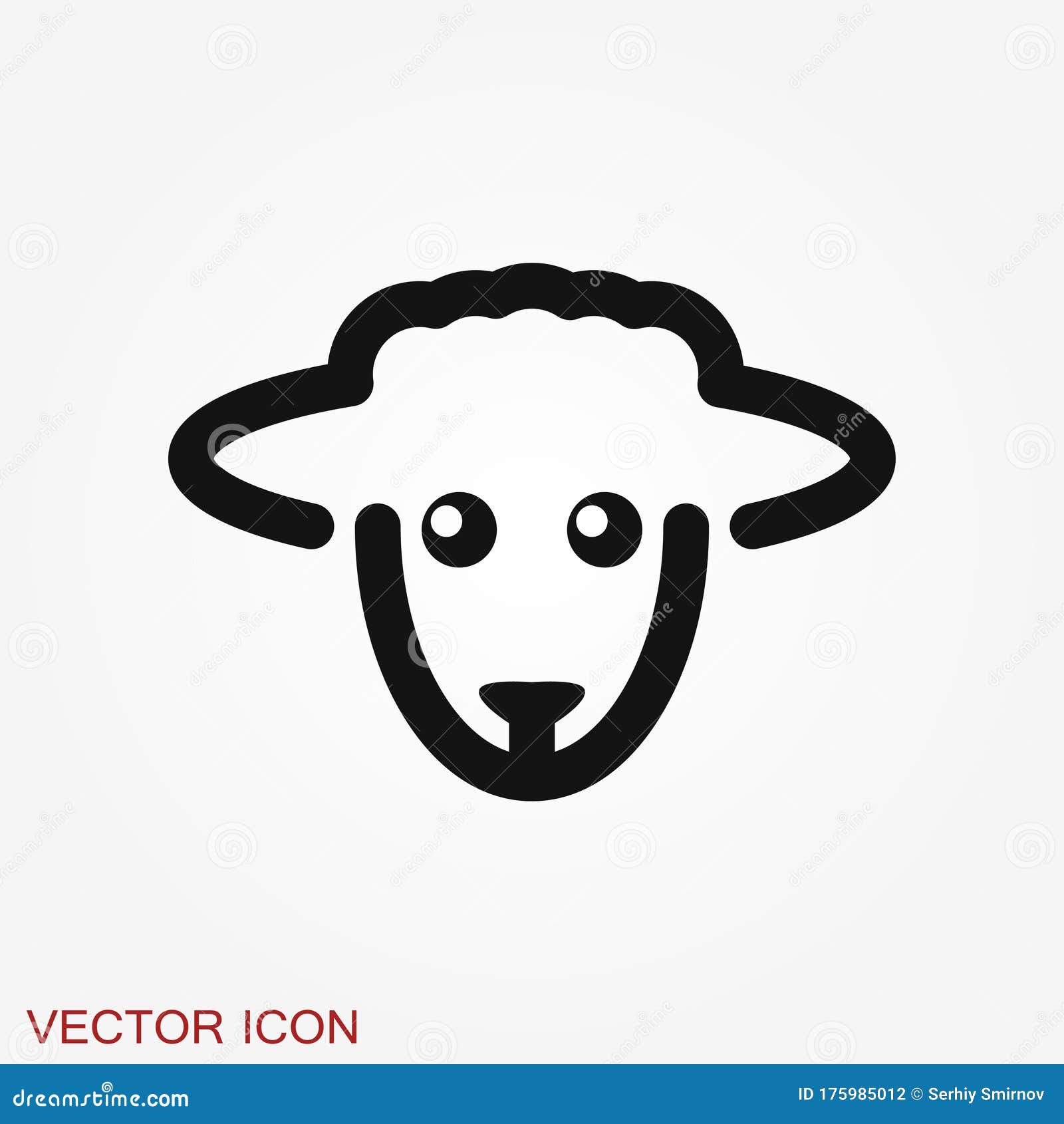 Lamb Vector Icon. Symbol of Sheep on a Background Stock Illustration ...