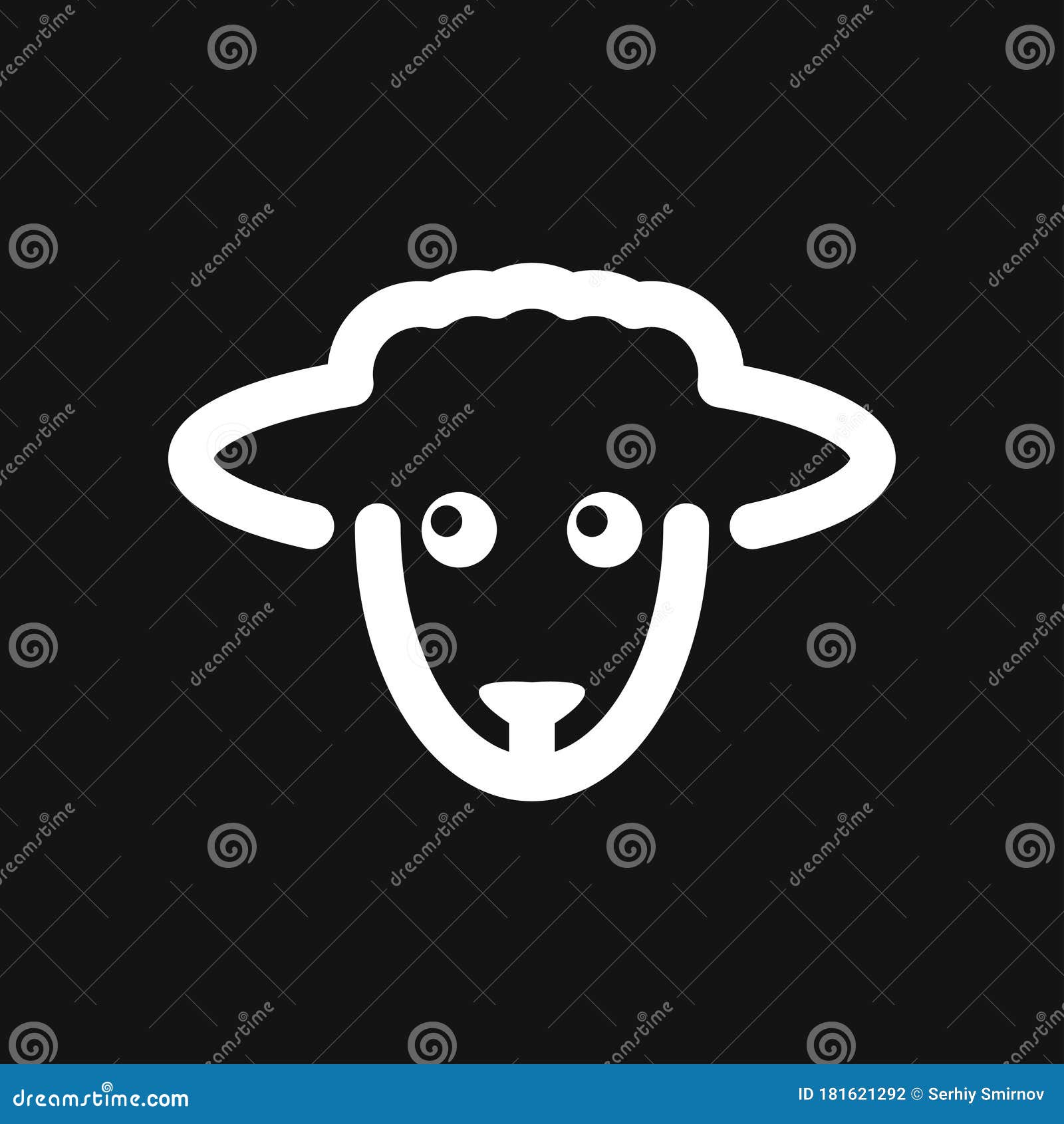 Lamb Vector Icon. Symbol of Sheep on a Background Stock Illustration ...