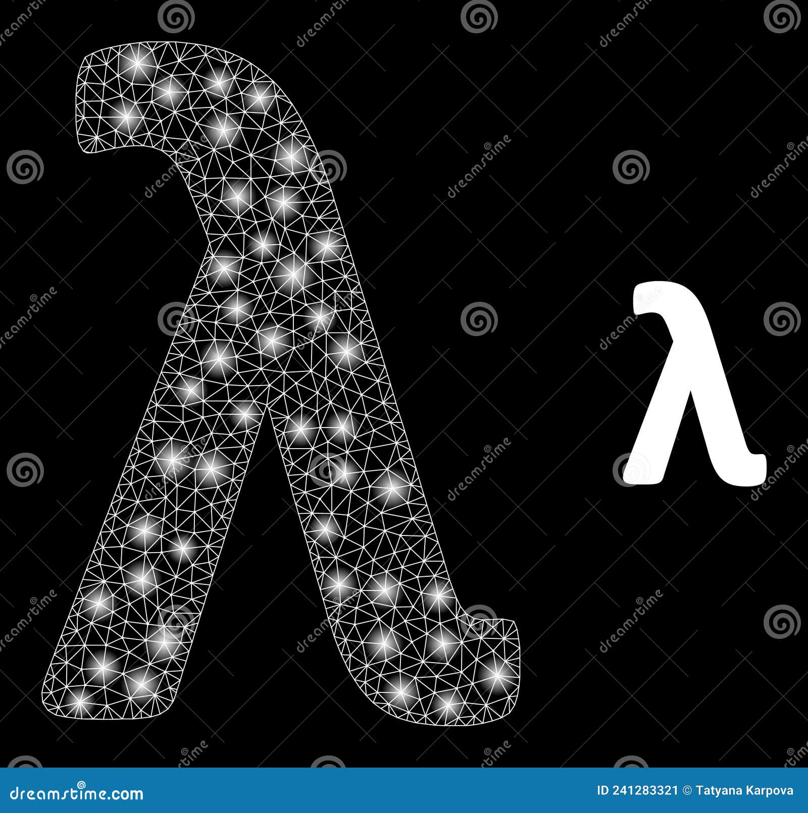 Lambda Greek Lowercase Letter Icon - Triangulated Mesh with ...