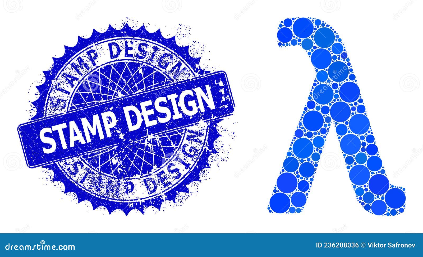 Vector Lambda Greek Lowercase Symbol Collage Of Small Circles With ...