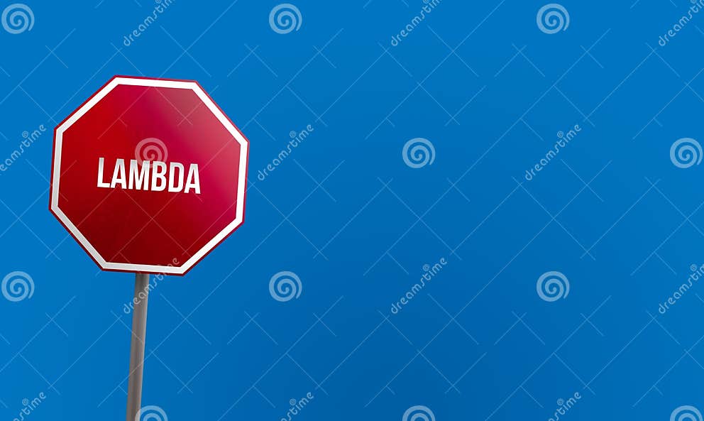 Lambda - Red Sign with Blue Sky Stock Illustration - Illustration of ...