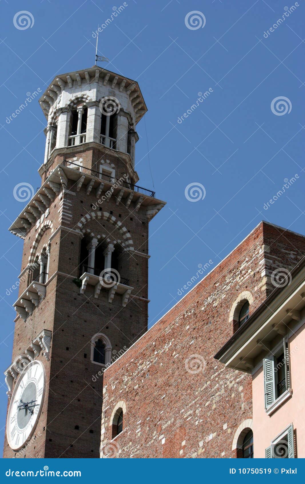 Lamberti Tower in Verona stock image. Image of ancient - 10750519