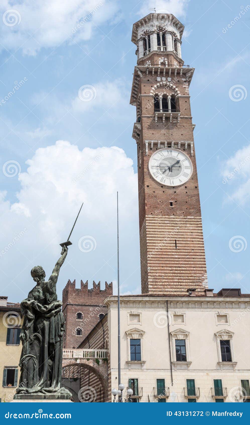 Lamberti Tower in Verona stock photo. Image of tower - 43131272