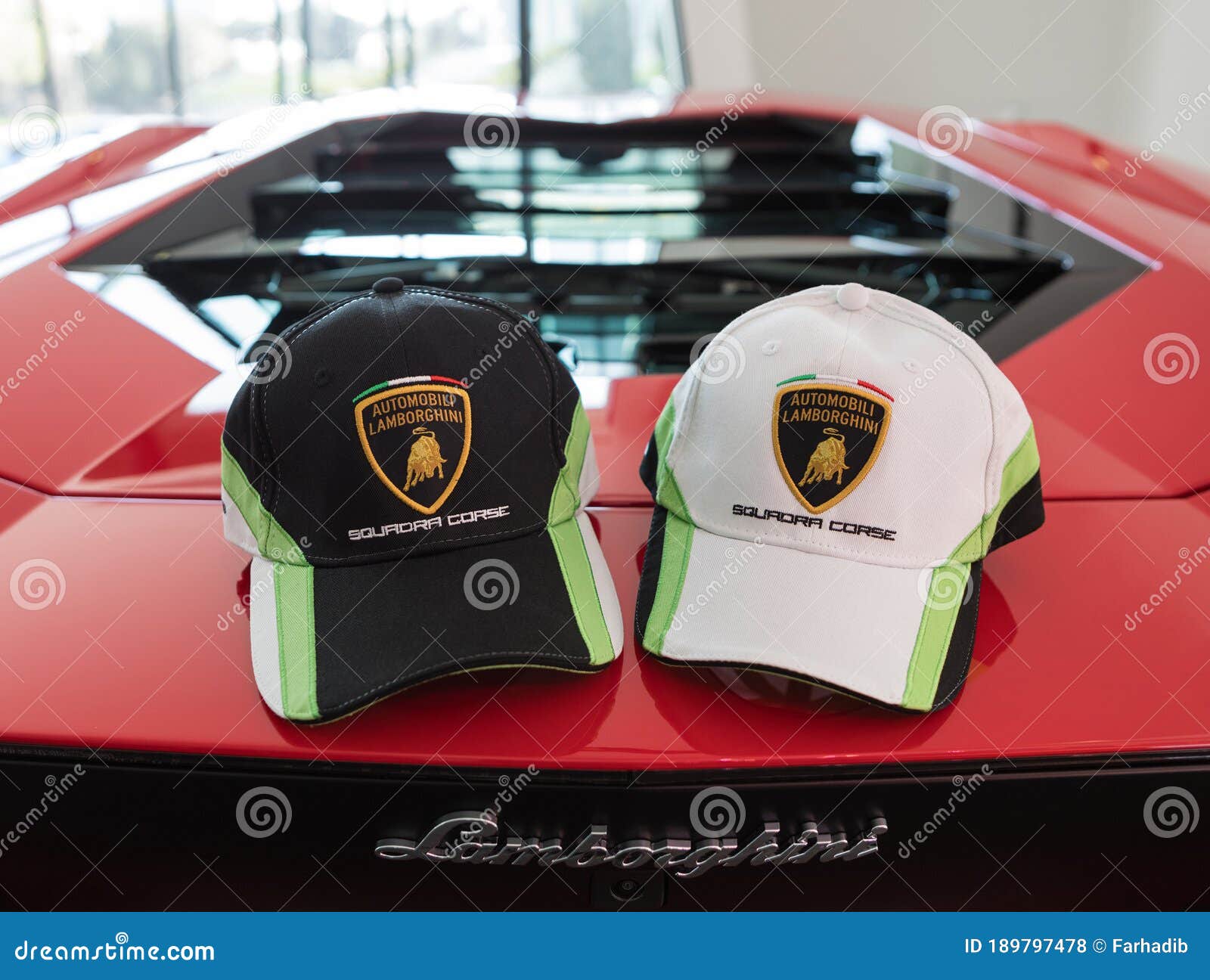 Lamborghini cap on the car editorial stock photo. Image of competition ...