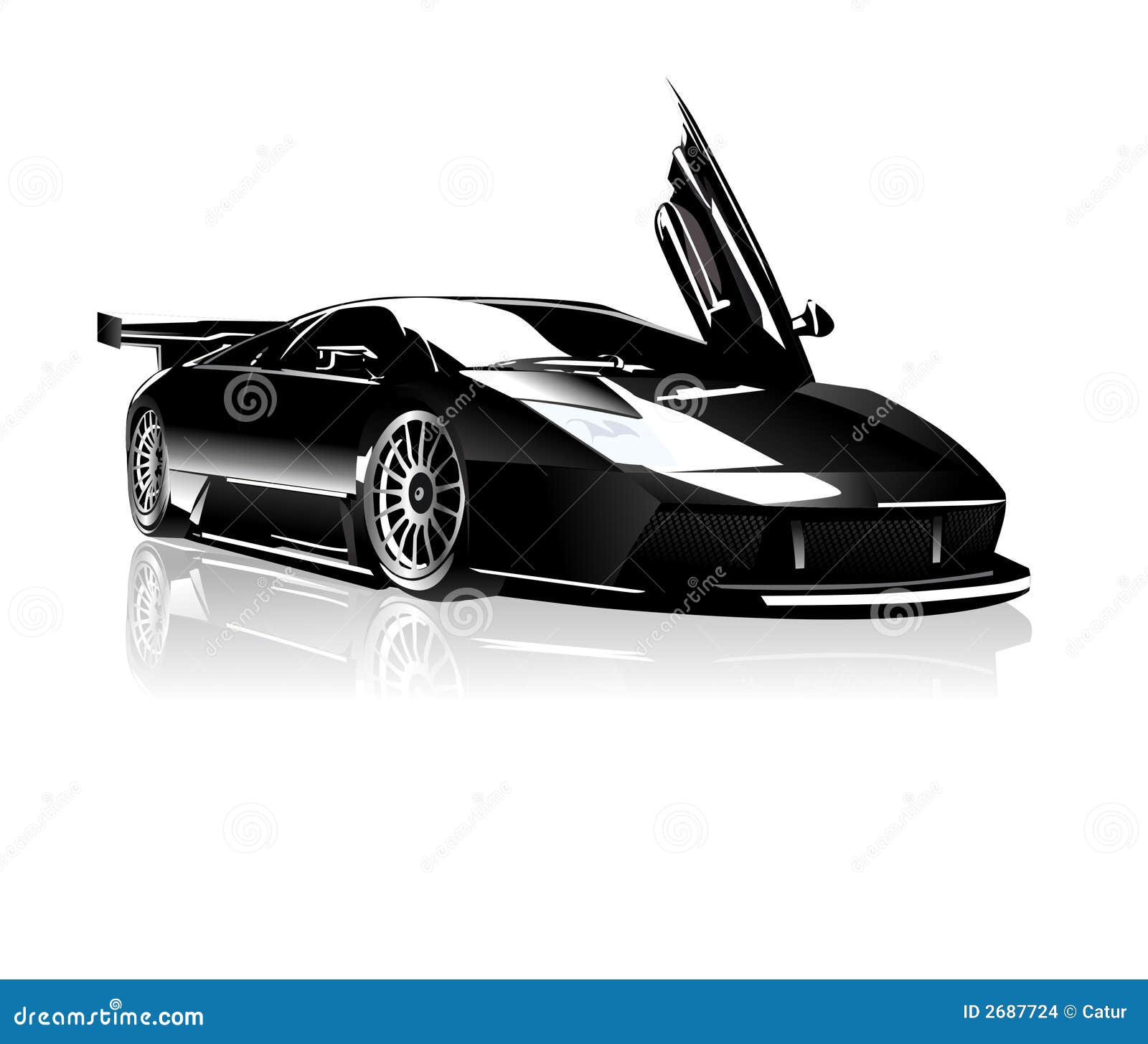 Lamborghini noir illustration de vecteur. Illustration du glace - 2687724