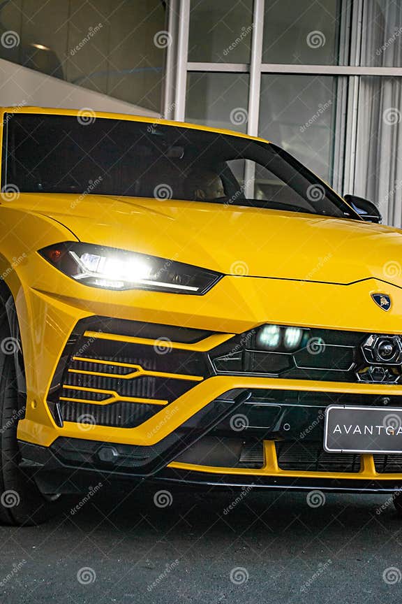 Lamborghini Urus Front View with Headlights on Editorial Photo - Image ...
