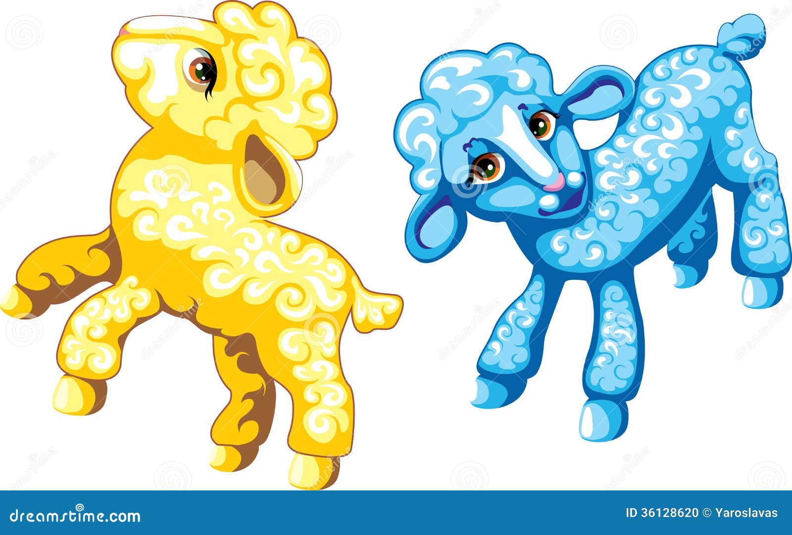 Lambs2 stock vector. Illustration of play, animal, fine - 36128620