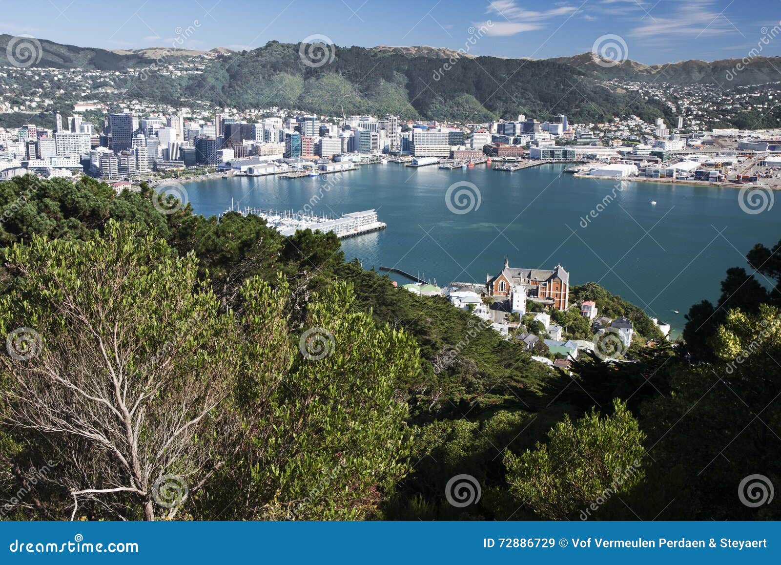 Lambton Harbour Seen from Mount Victoria Stock Image - Image of lambton ...