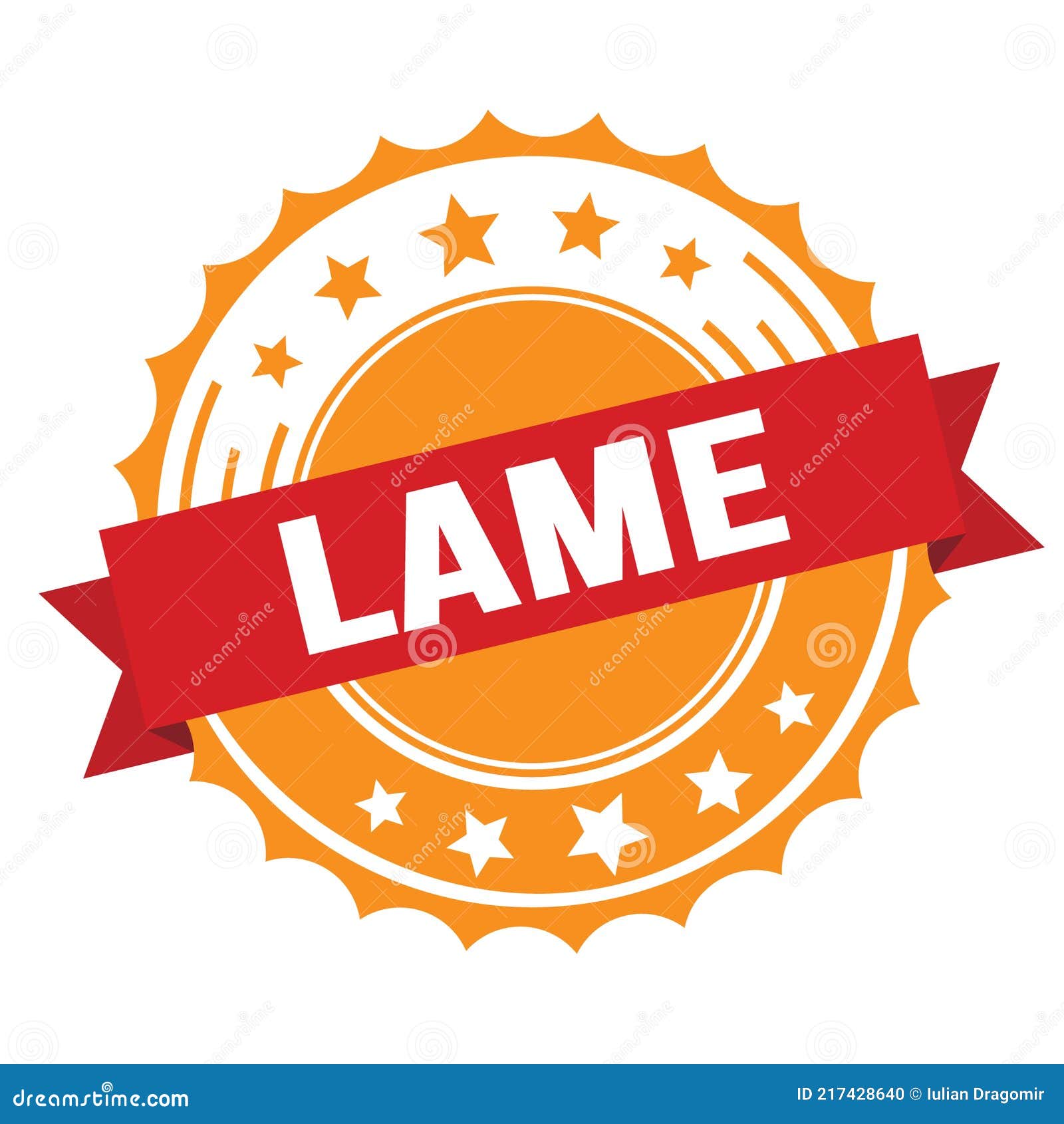 LAME Text on Red Orange Ribbon Stamp Stock Illustration - Illustration ...