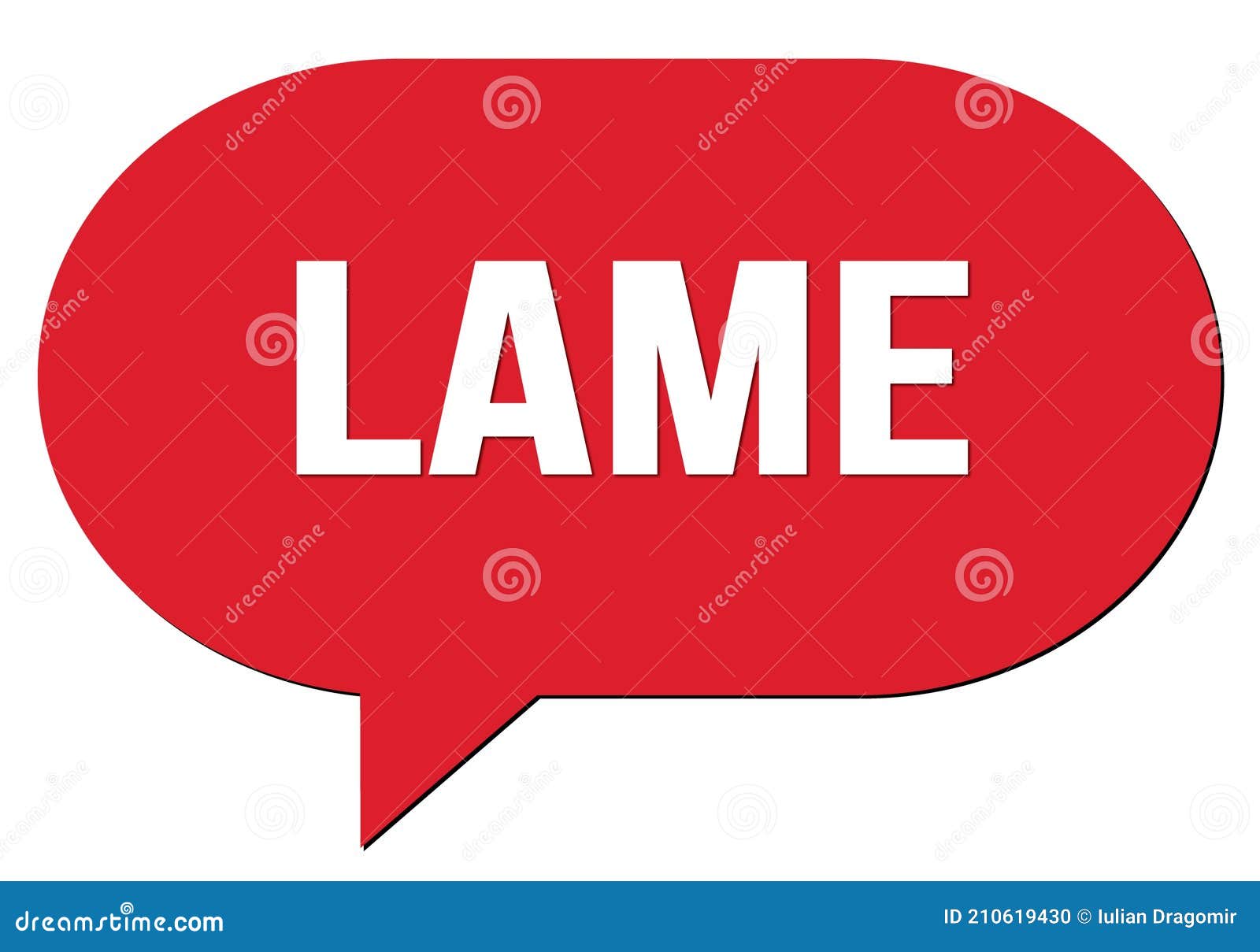 LAME Text Written in a Red Speech Bubble Stock Illustration ...