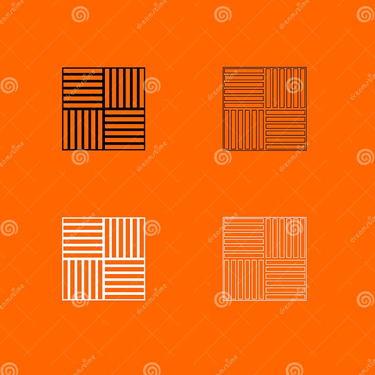 Laminate Flooring Black and White Set Icon . Stock Vector ...