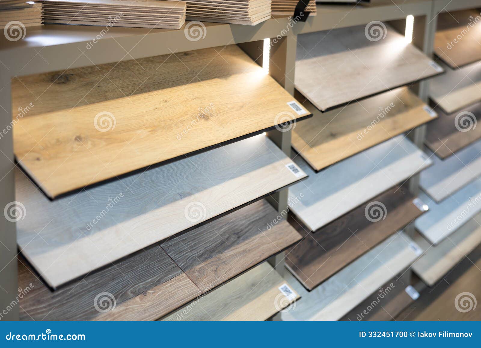 Laminate Flooring Samples in Interior Design Shop Stock Photo - Image ...