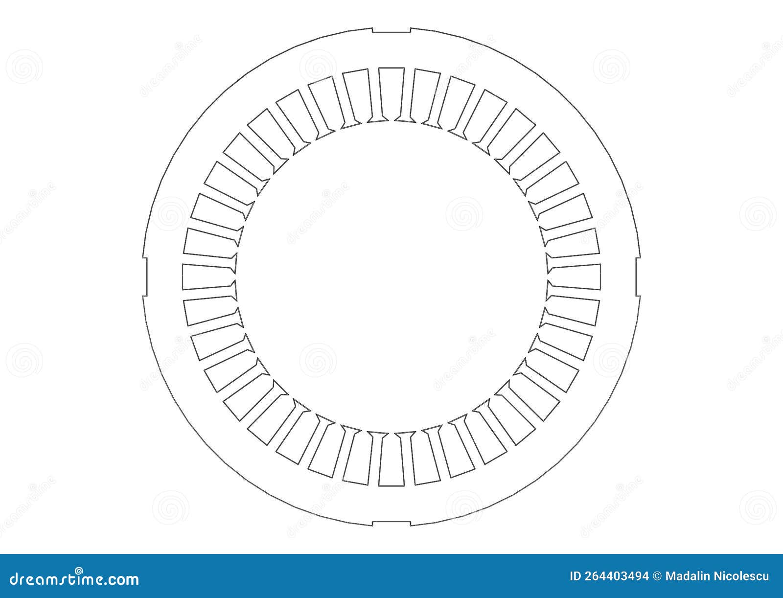 Lamination For Stator 3D Rendering In Black And White Royalty-Free ...